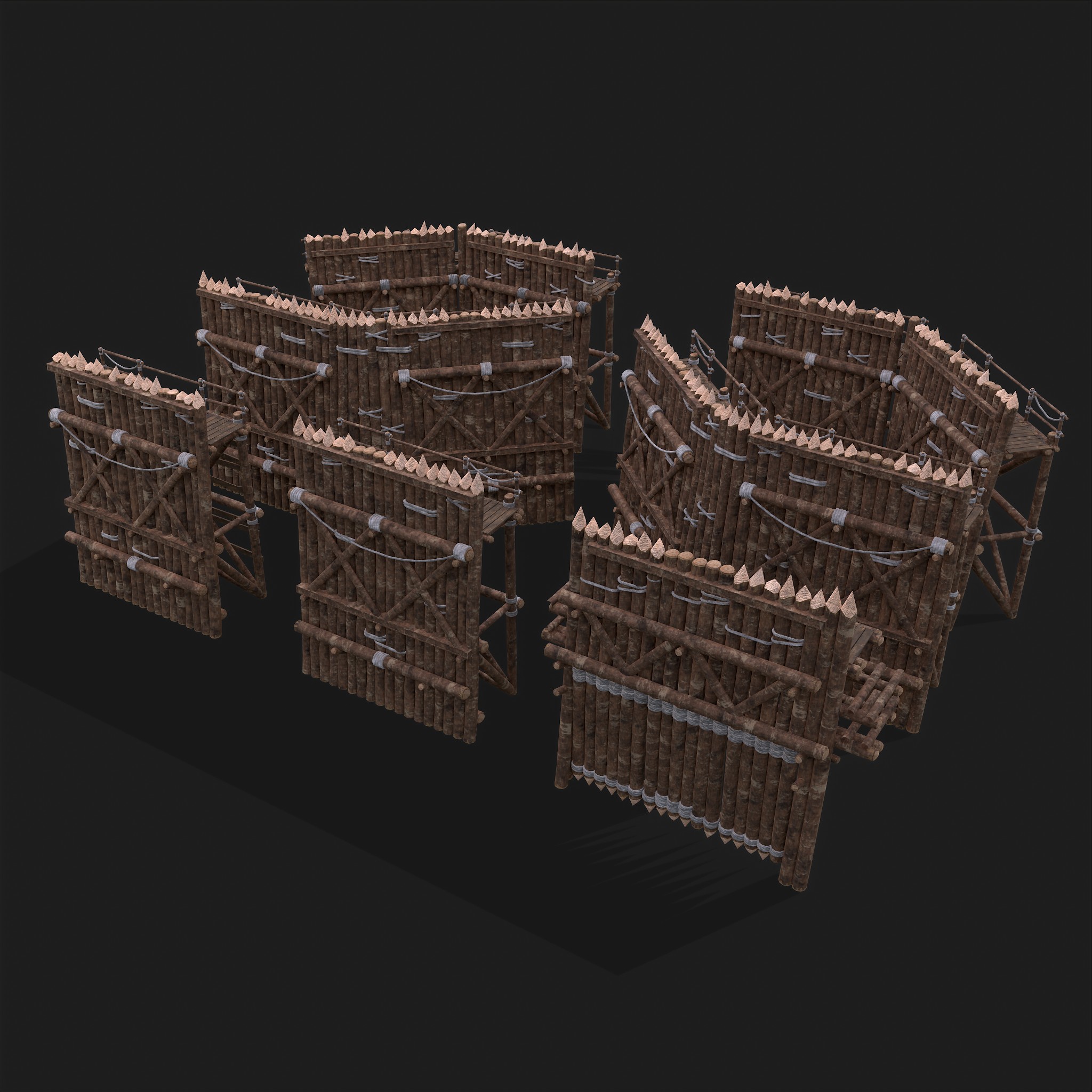 Modular Guarded Wall Sets - 3D Model by Get Dead Entertainment