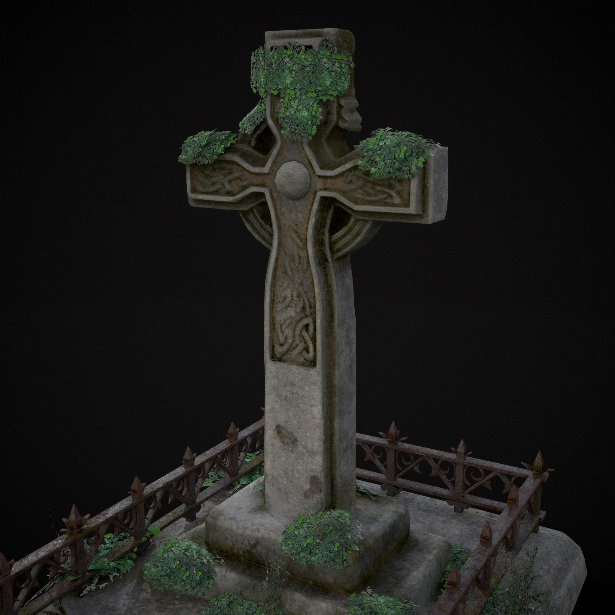 Moss Stone Surface Burial Vault - 3D Model by Get Dead Entertainment