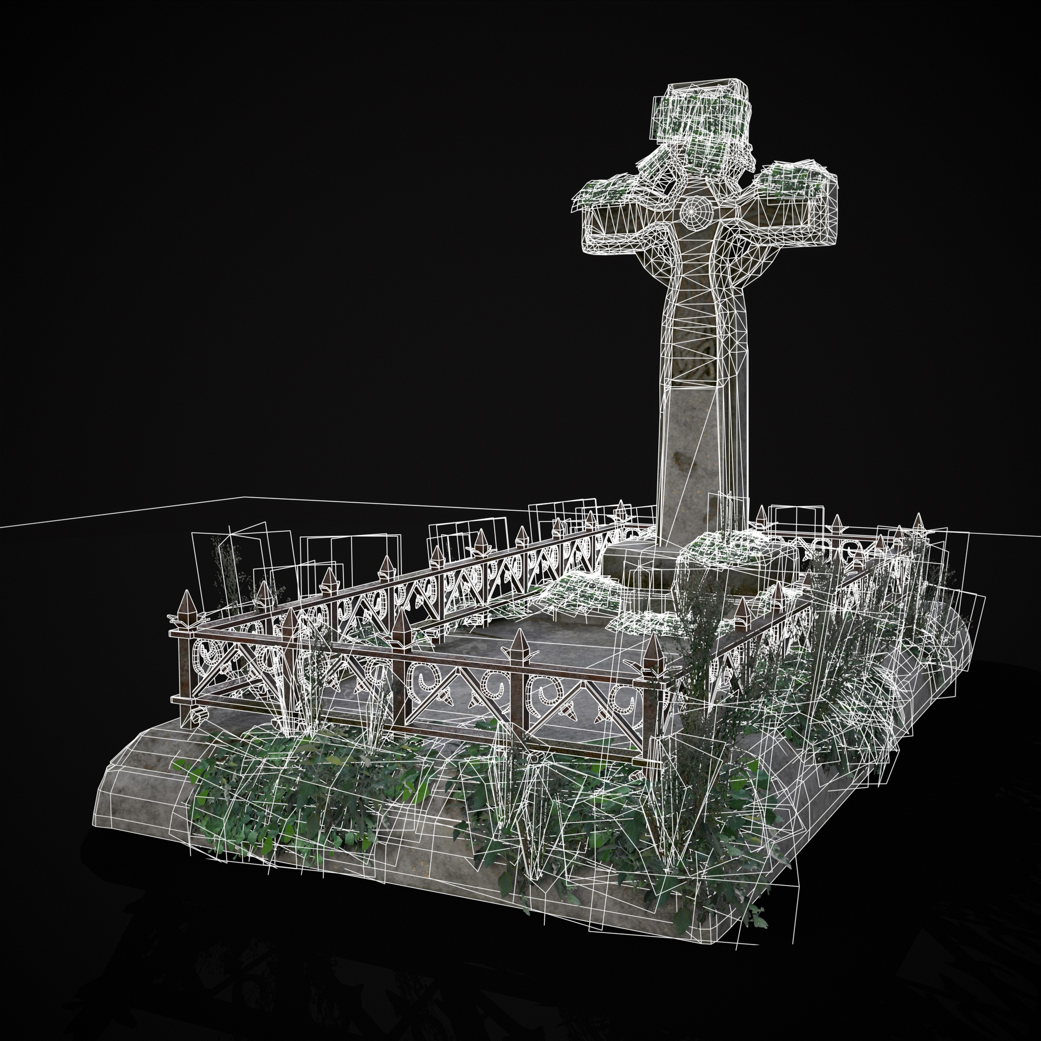 Moss Stone Surface Burial Vault - 3D Model by Get Dead Entertainment