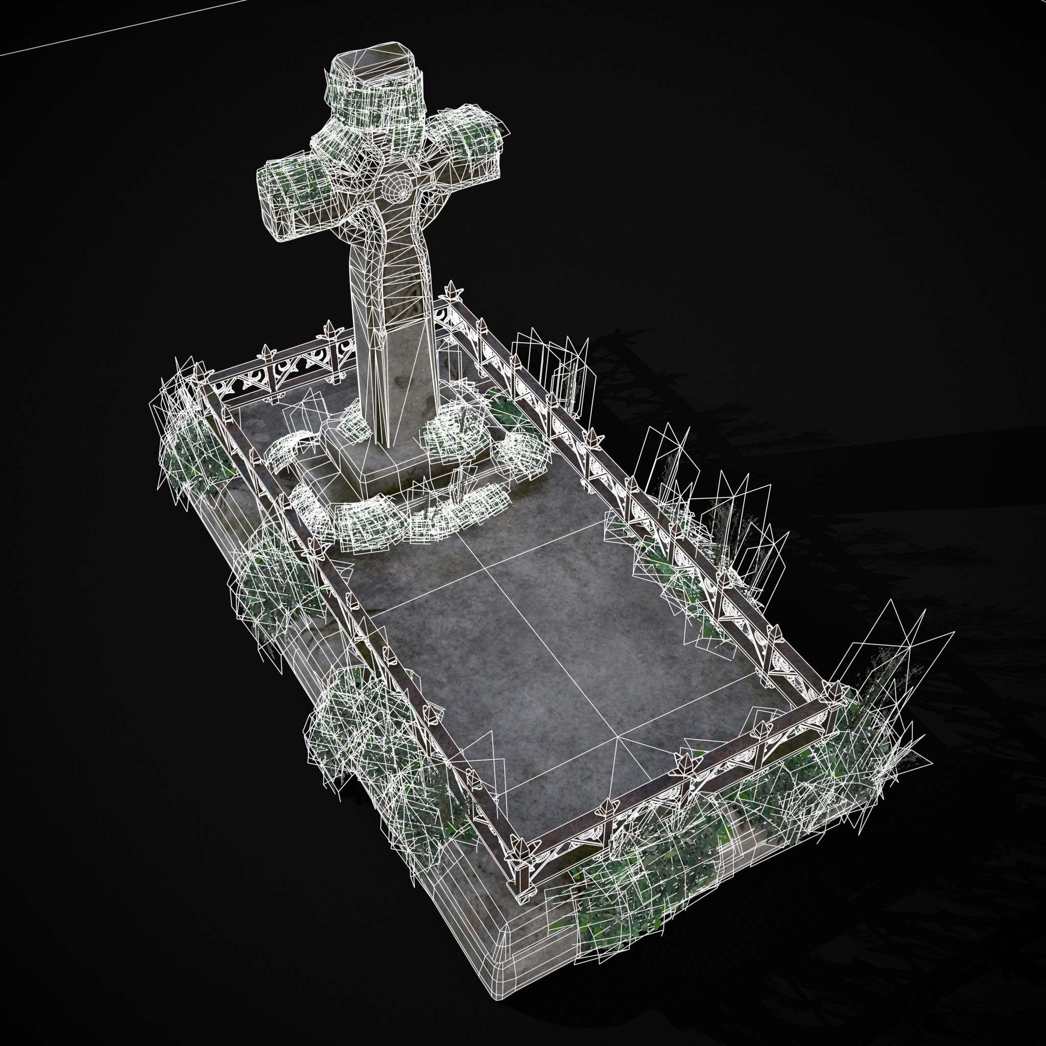Moss Stone Surface Burial Vault - 3D Model by Get Dead Entertainment
