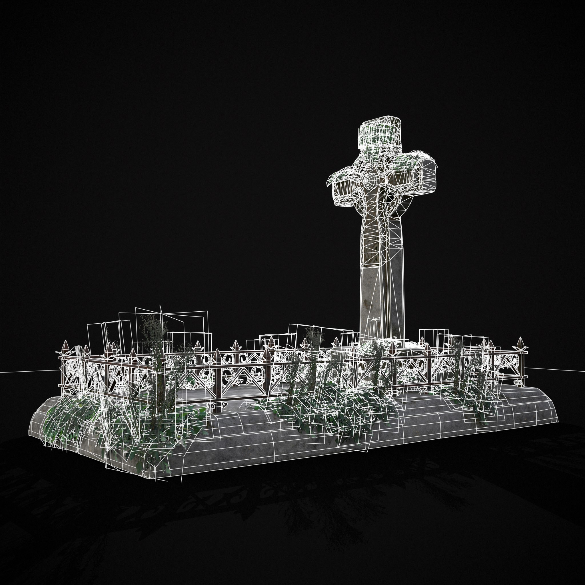 Moss Stone Surface Burial Vault - 3D Model by Get Dead Entertainment