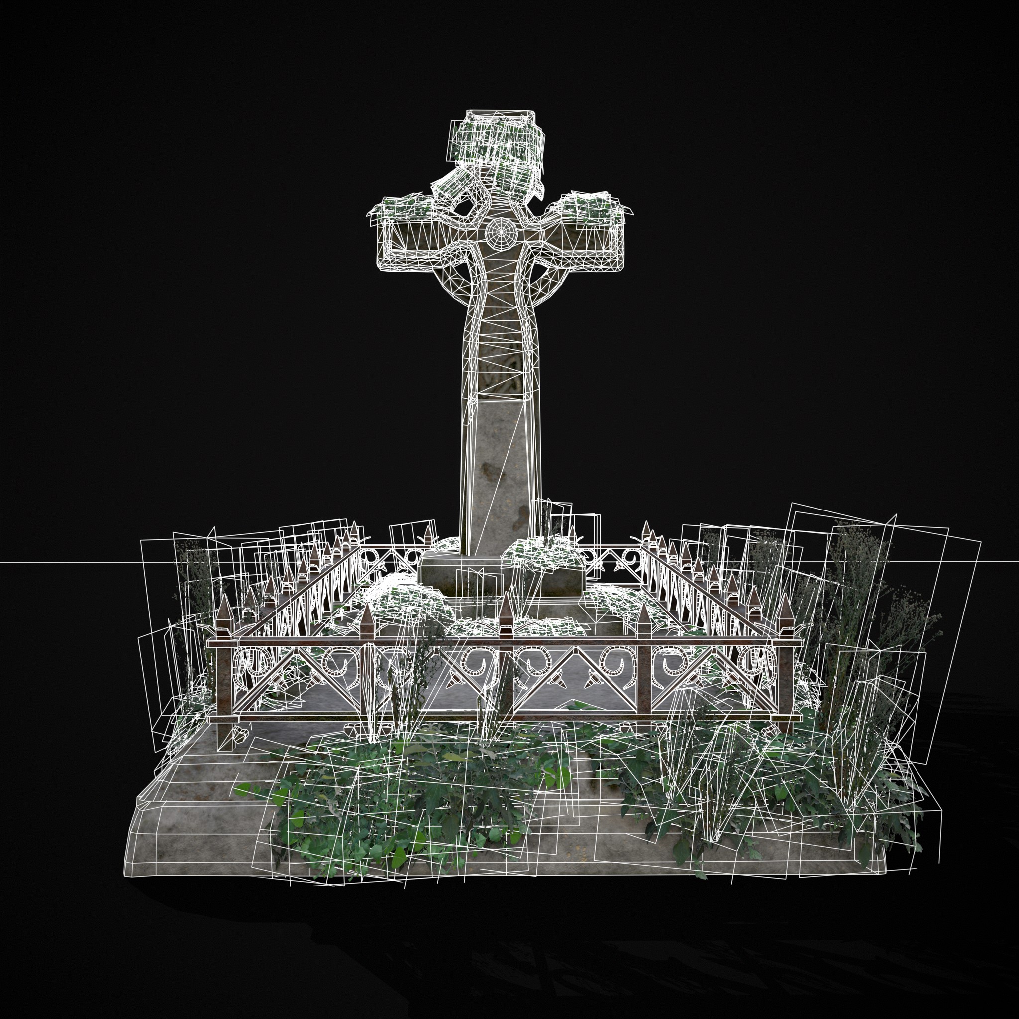 Moss Stone Surface Burial Vault - 3D Model by Get Dead Entertainment