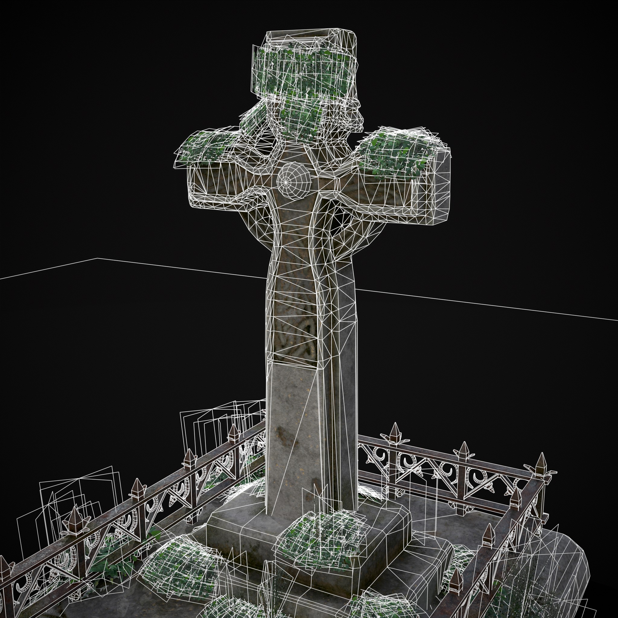 Moss Stone Surface Burial Vault - 3D Model by Get Dead Entertainment