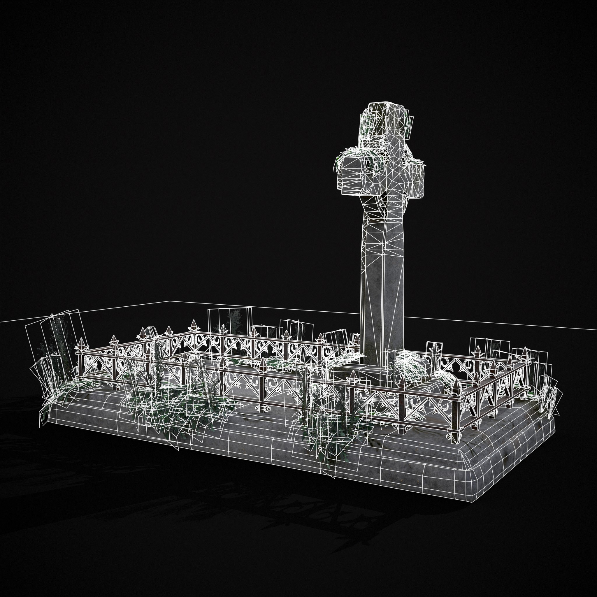 Moss Stone Surface Burial Vault - 3D Model by Get Dead Entertainment