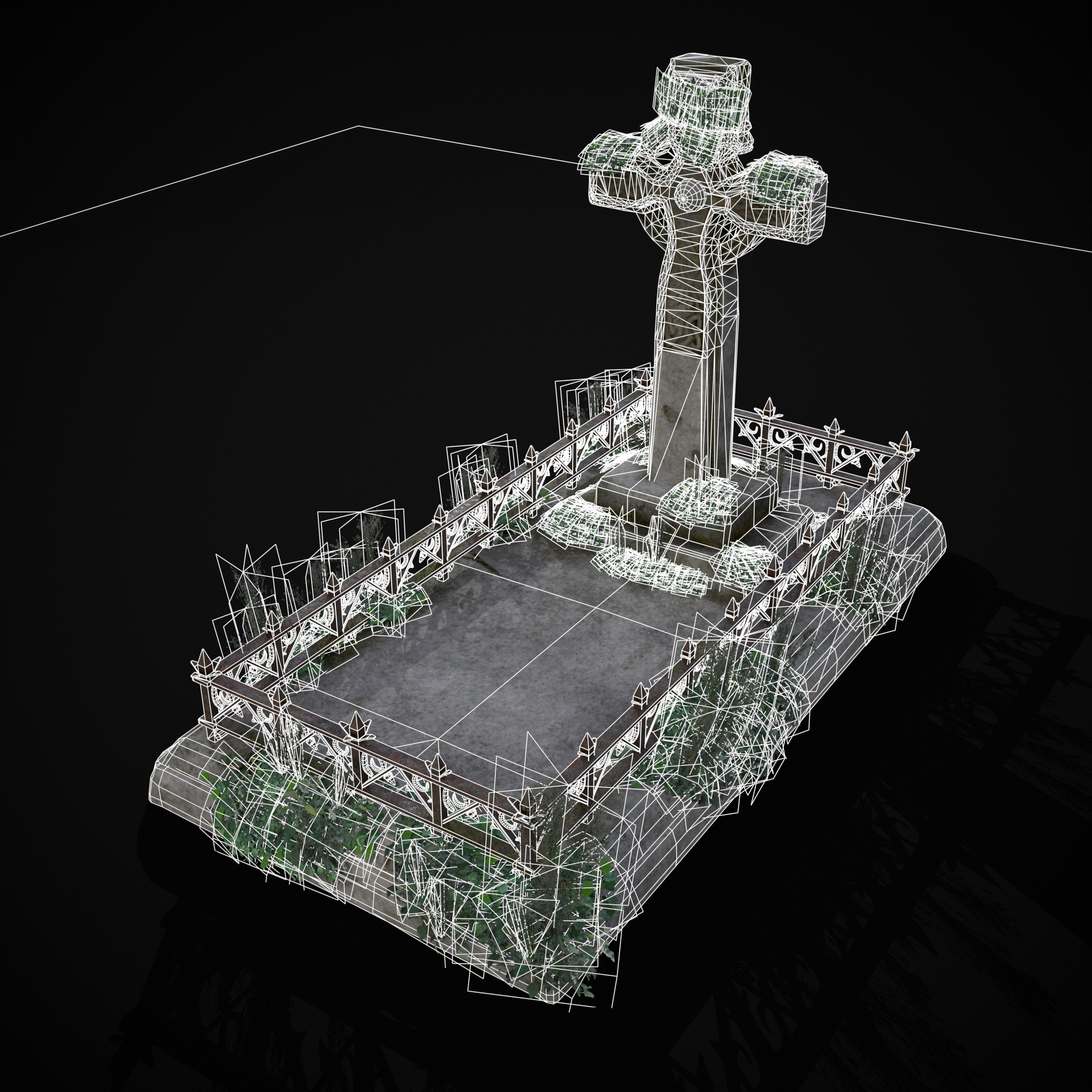 Moss Stone Surface Burial Vault - 3D Model by Get Dead Entertainment