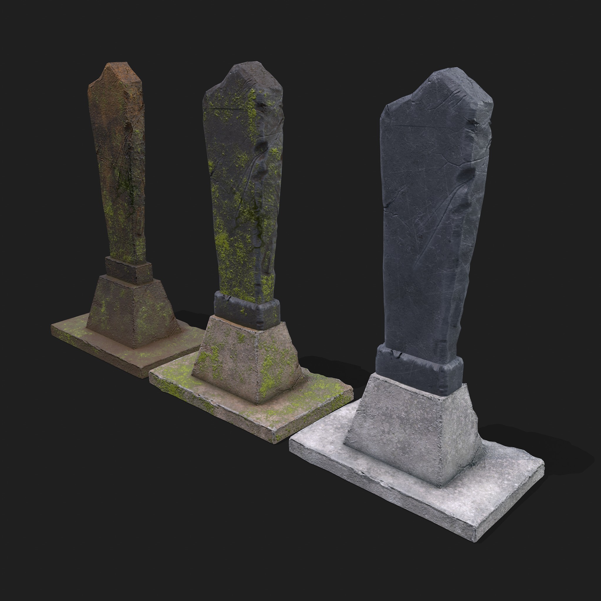 Mossy Gravestones - 3D Model by Get Dead Entertainment