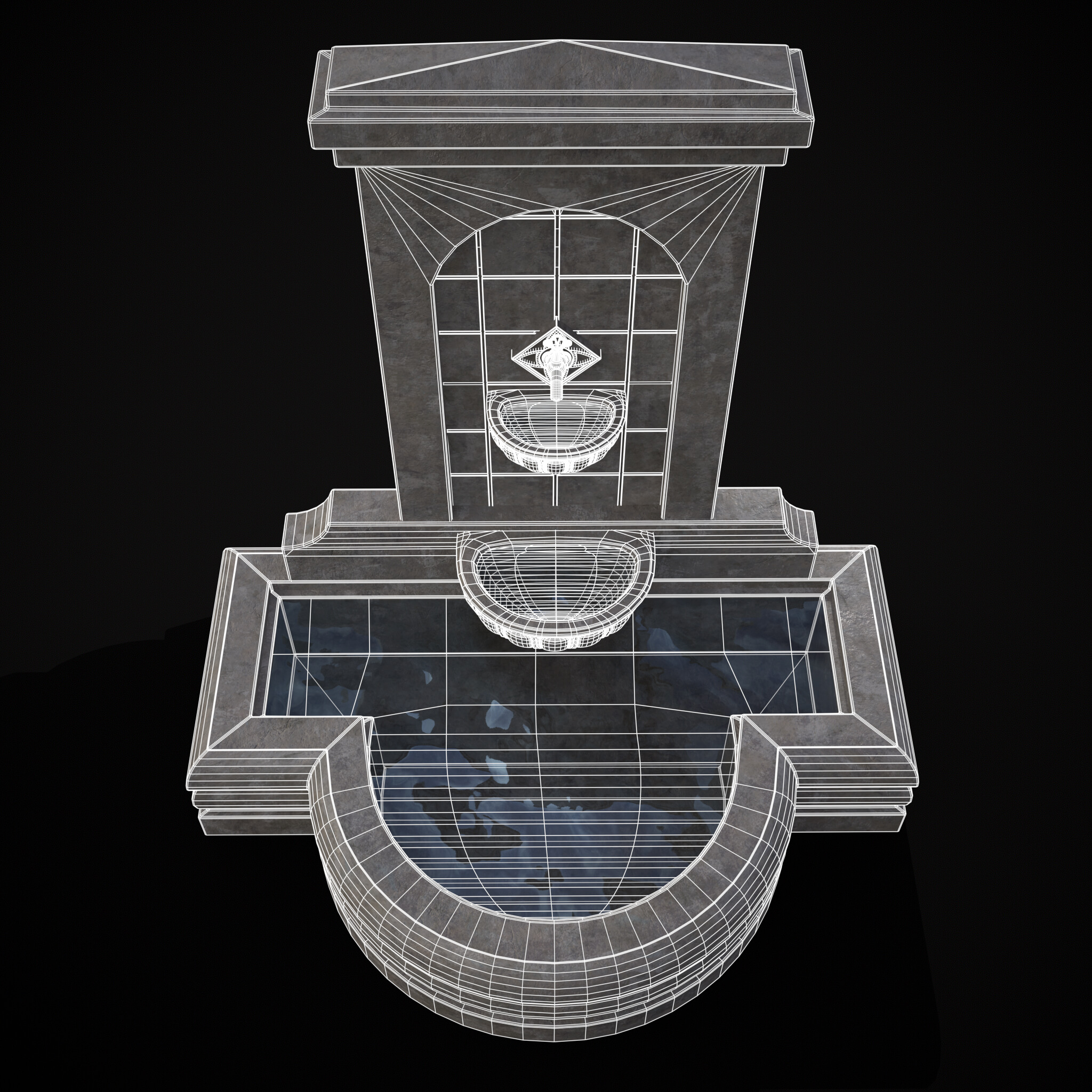 Multi Level Wall Fountain - 3D Model by Get Dead Entertainment