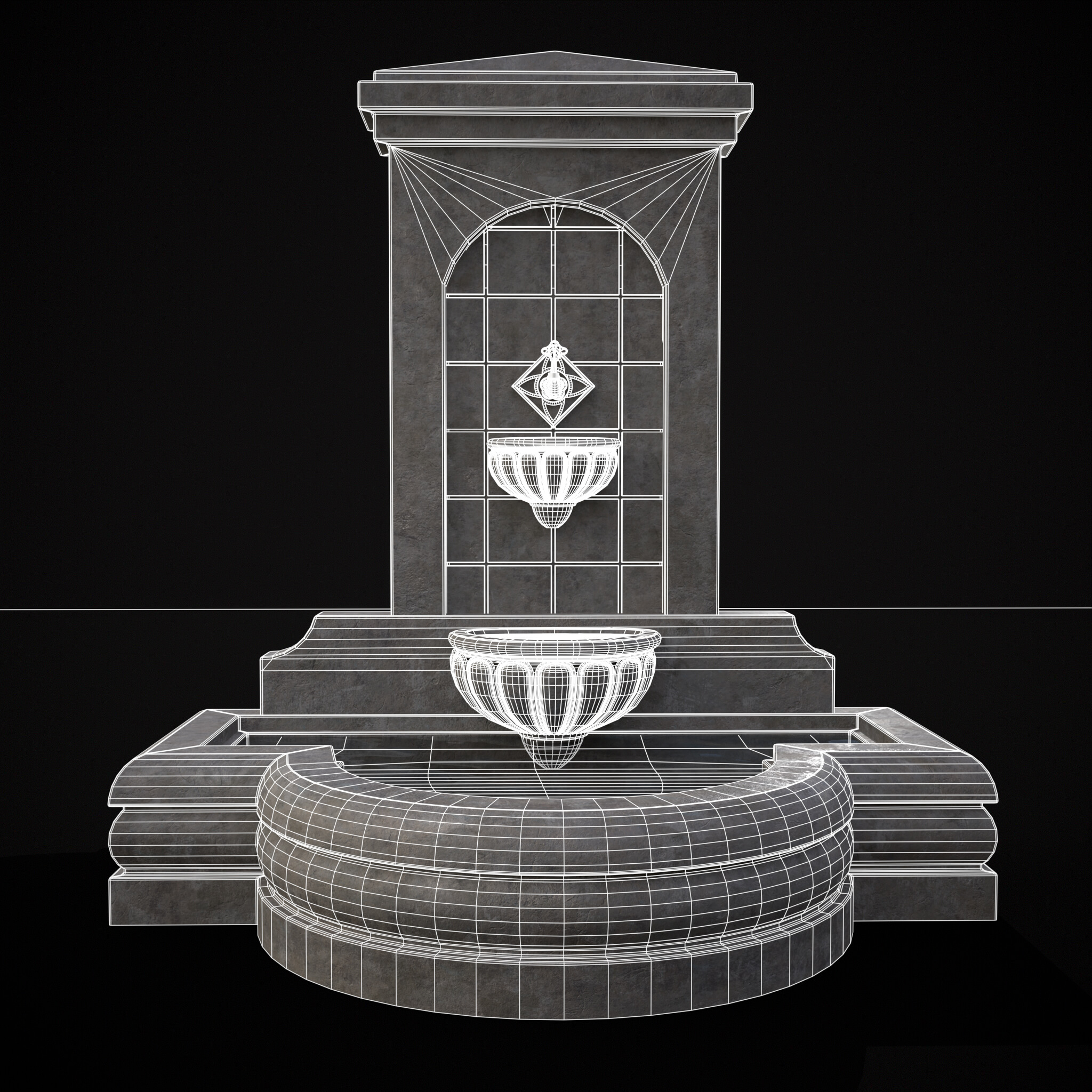 Multi Level Wall Fountain - 3D Model by Get Dead Entertainment