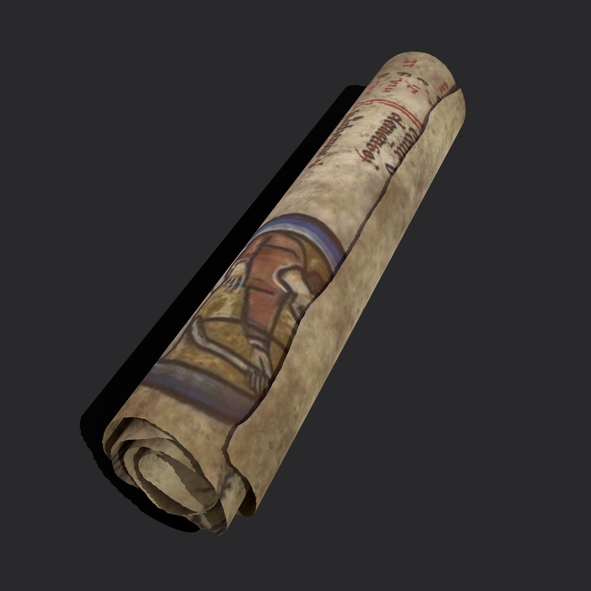 November Manuscript Scroll - 3D Model by Get Dead Entertainment