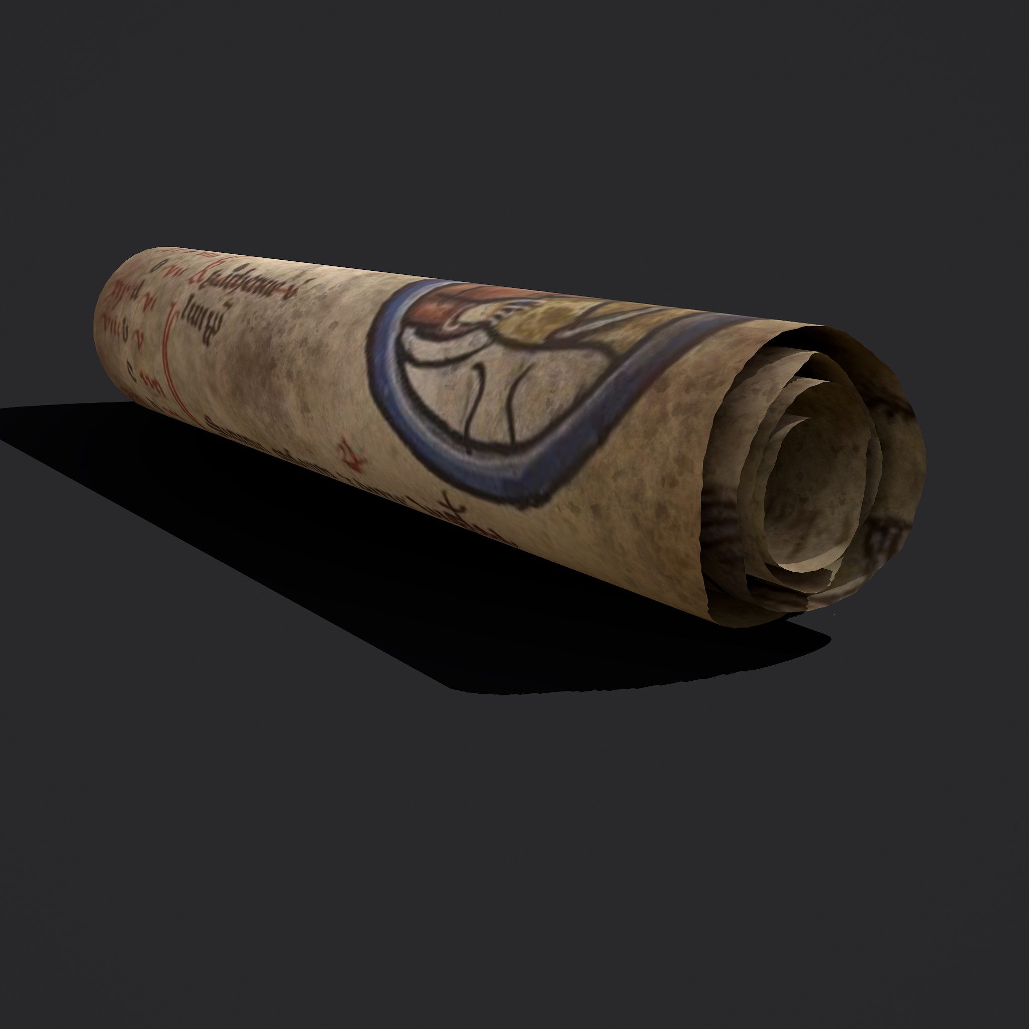 November Manuscript Scroll - 3D Model by Get Dead Entertainment