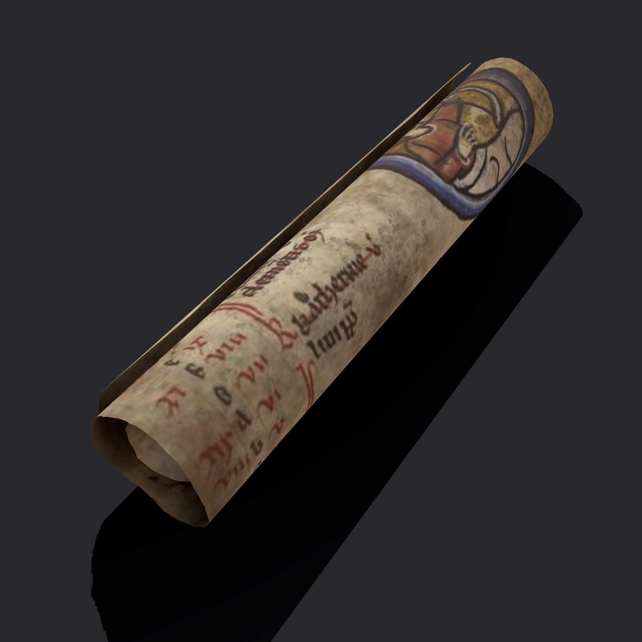 November Manuscript Scroll - 3D Model by Get Dead Entertainment