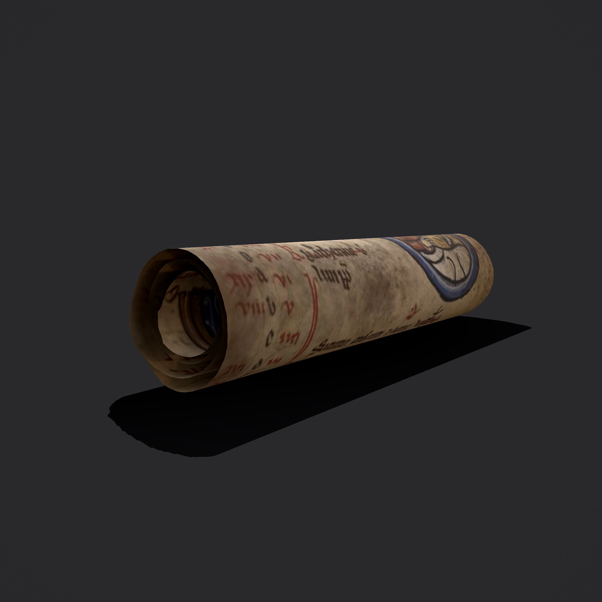November Manuscript Scroll - 3D Model by Get Dead Entertainment