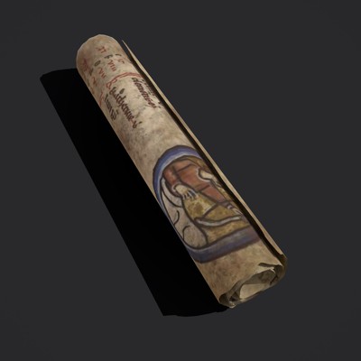 November Manuscript Scroll - 3D Model by Get Dead Entertainment