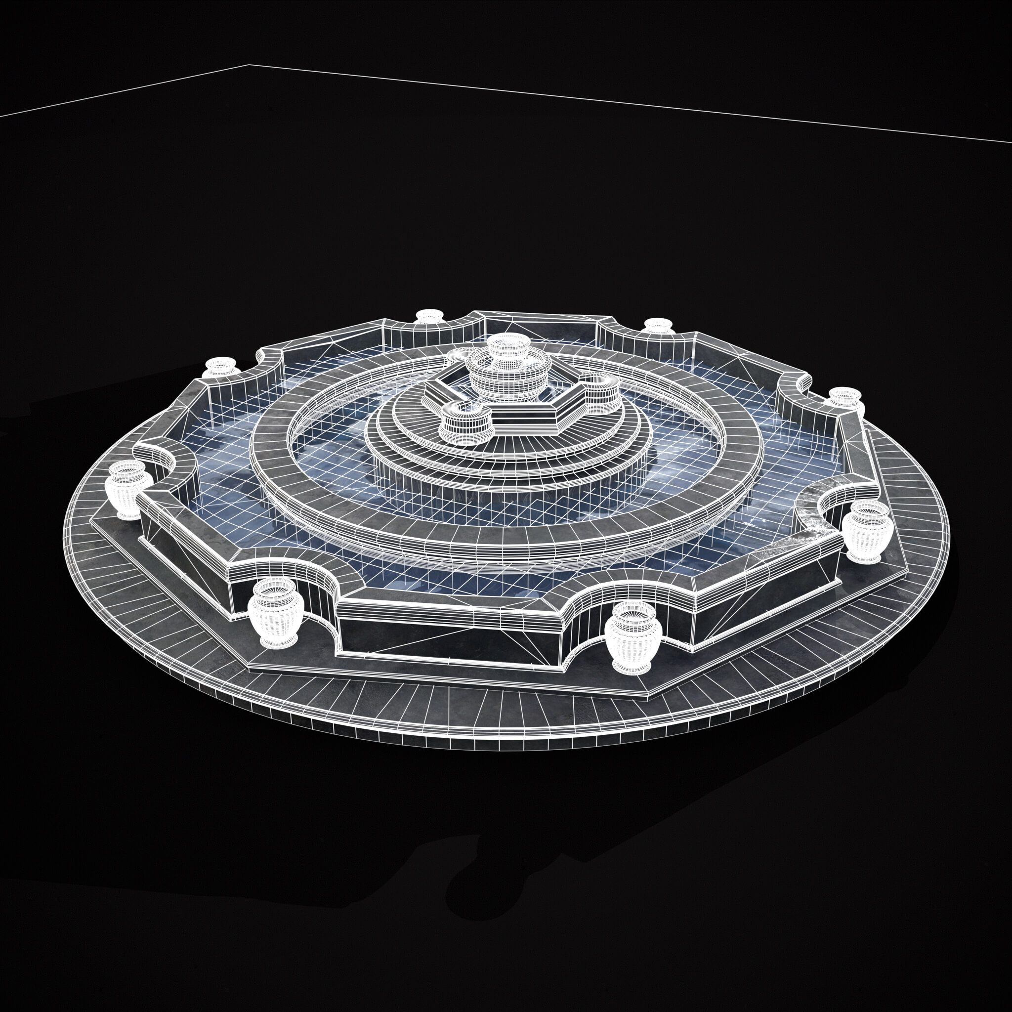 Octagon Water Fountain - 3D Model by Get Dead Entertainment