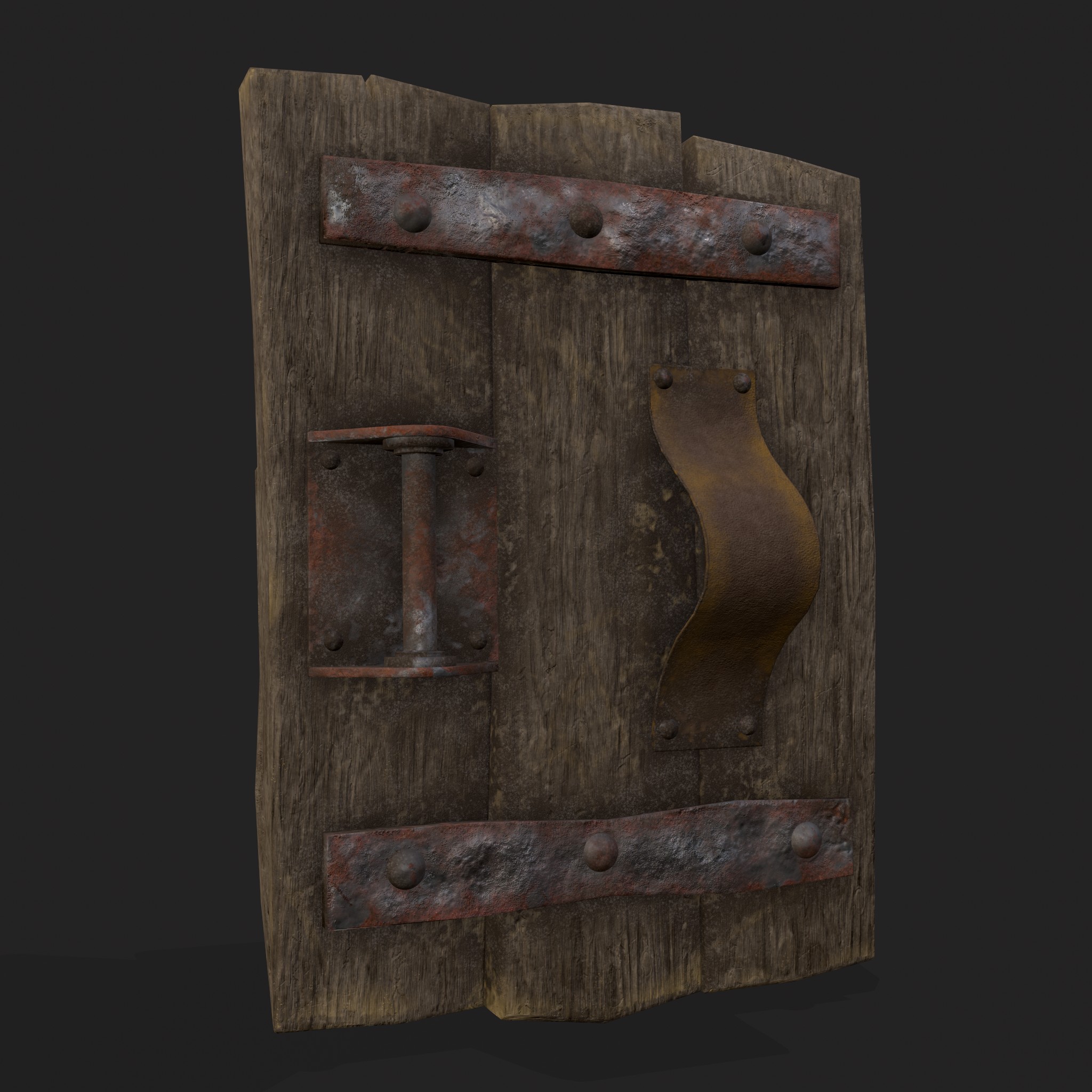 Old Damaged Plank Shield - 3D Model by Get Dead Entertainment