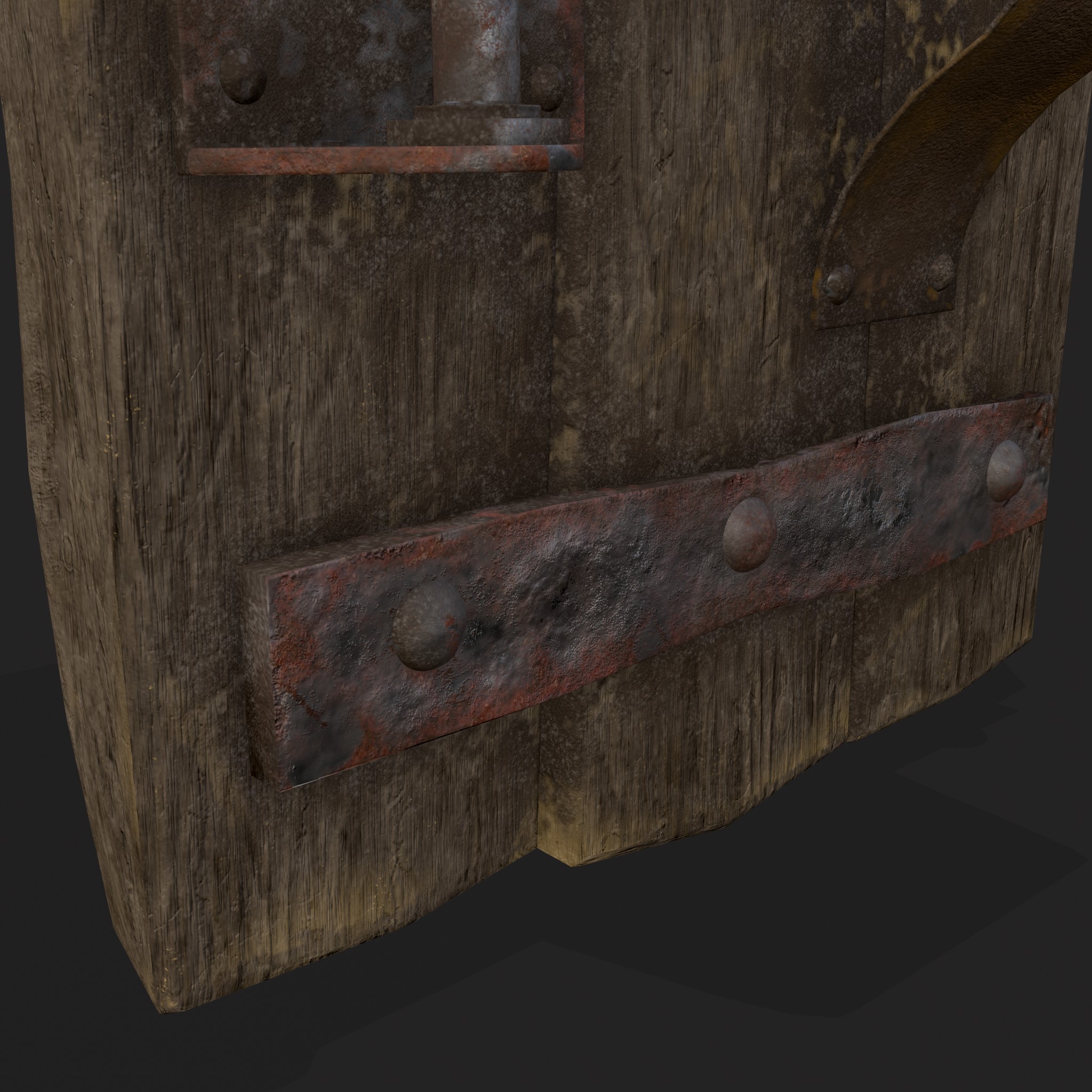 Old Damaged Plank Shield - 3D Model by Get Dead Entertainment