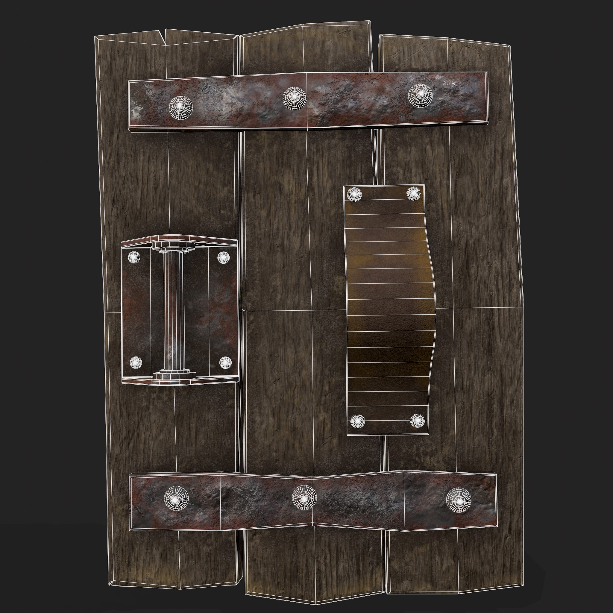 Old Damaged Plank Shield - 3D Model by Get Dead Entertainment