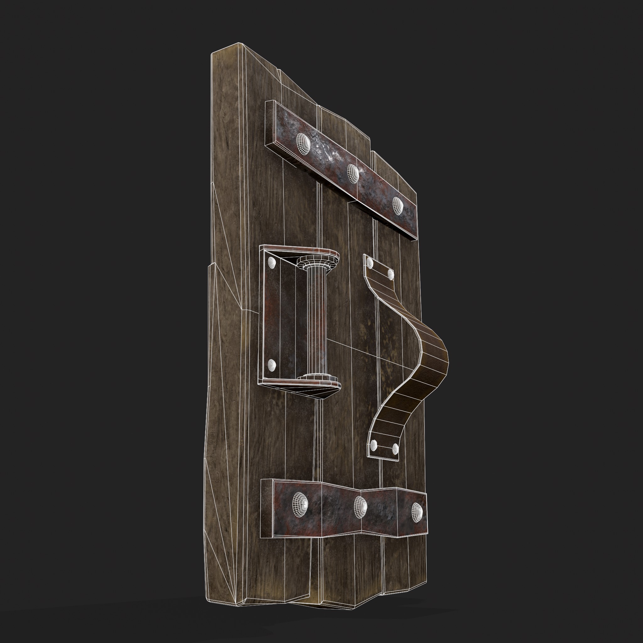 Old Damaged Plank Shield - 3D Model by Get Dead Entertainment