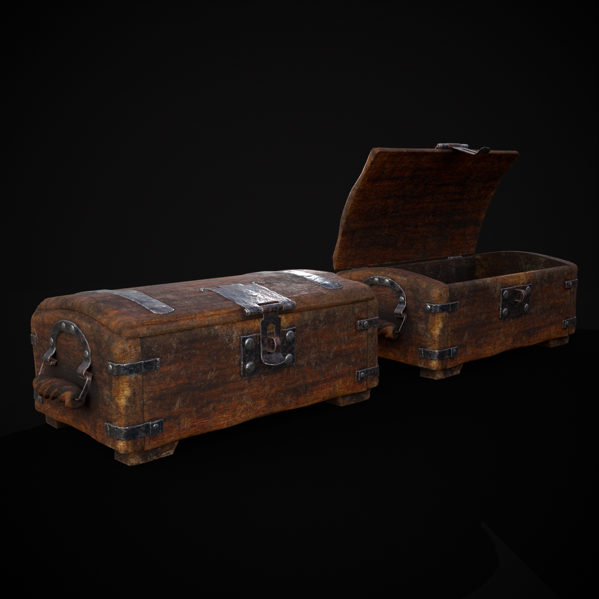 Old Rustic Rose Wood Chest - 3D Model by Get Dead Entertainment