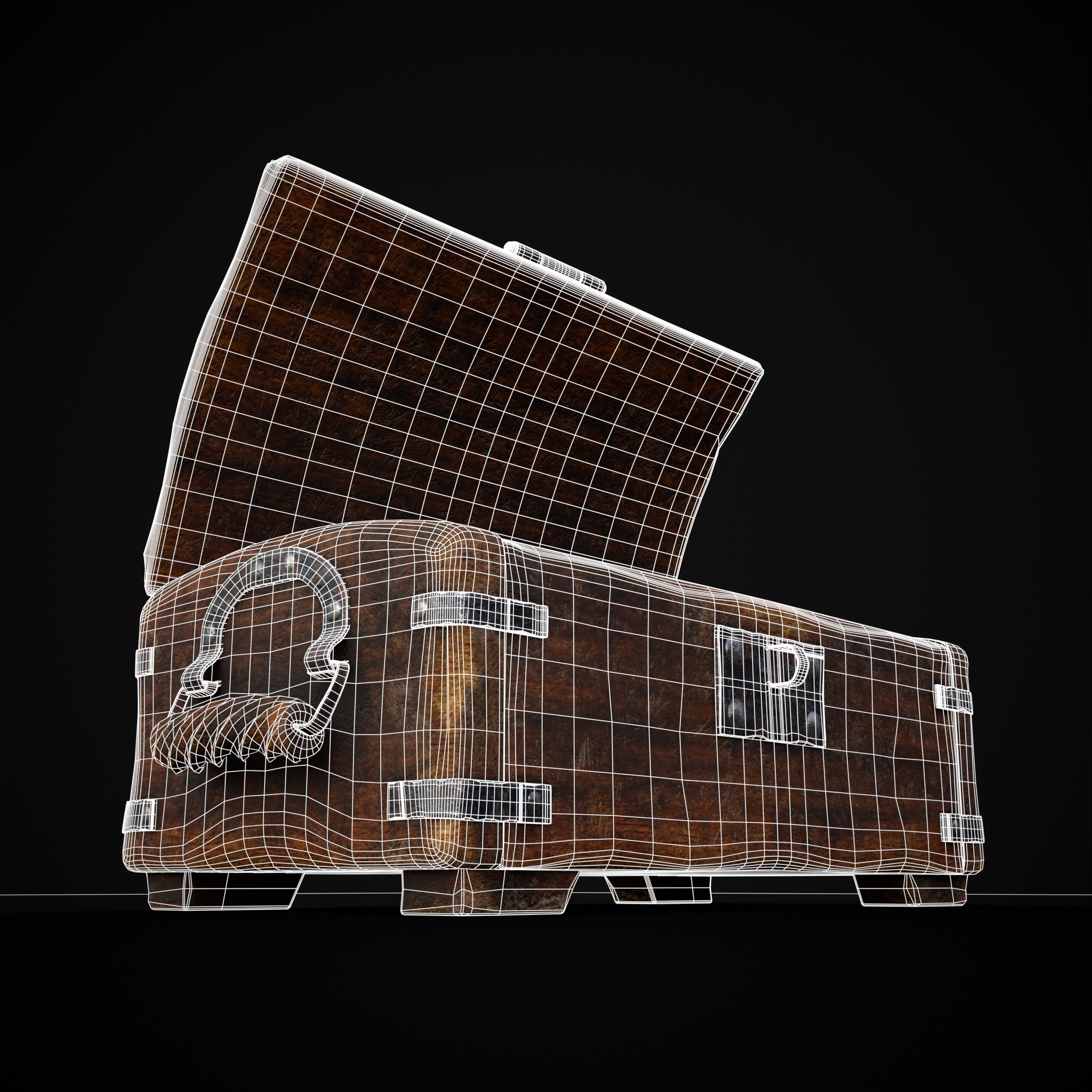 Old Rustic Rose Wood Chest - 3D Model by Get Dead Entertainment