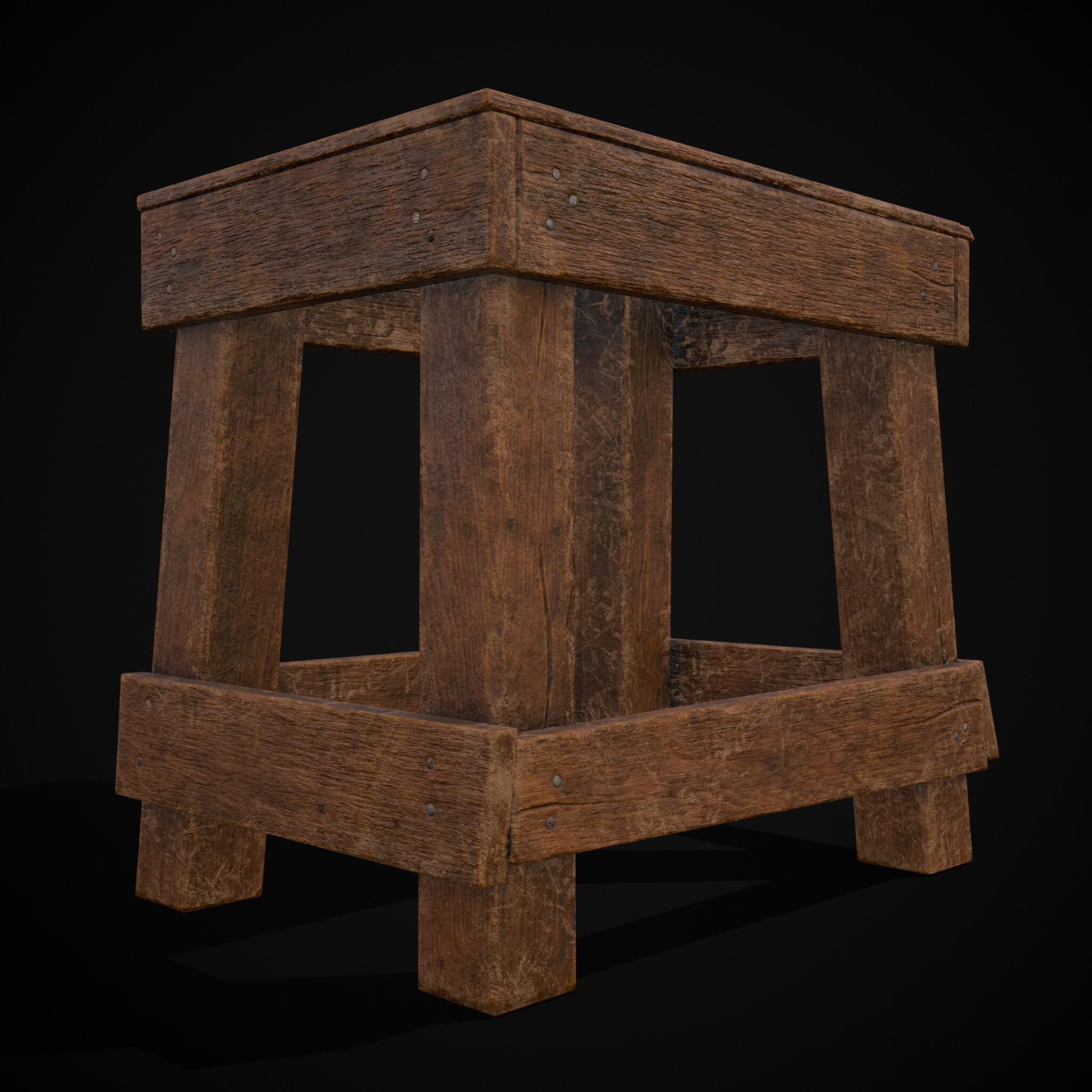 Old Rustic Workshop Stool - 3D Model by Get Dead Entertainment