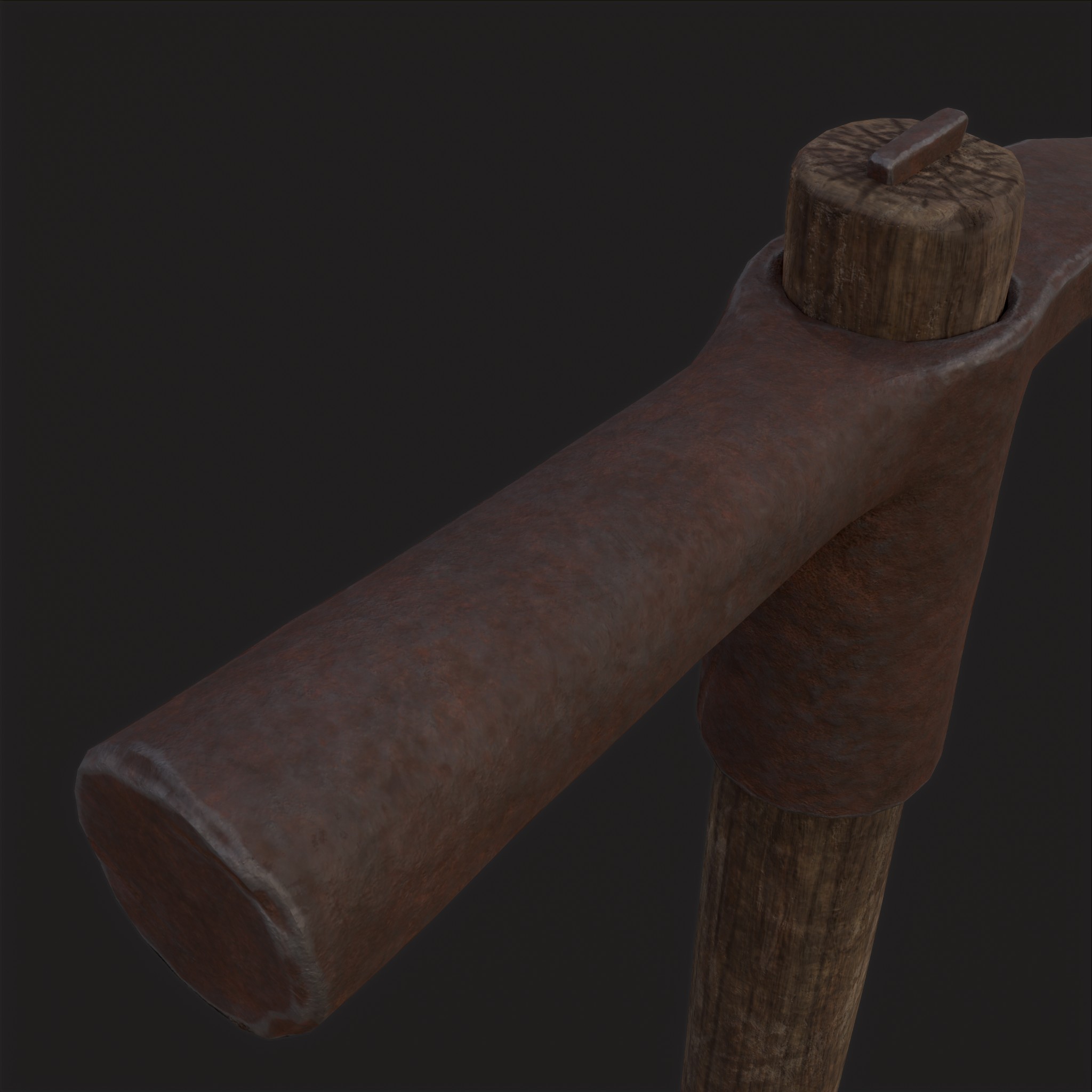 Old Rusting Adz With Handle - 3D Model by Get Dead Entertainment
