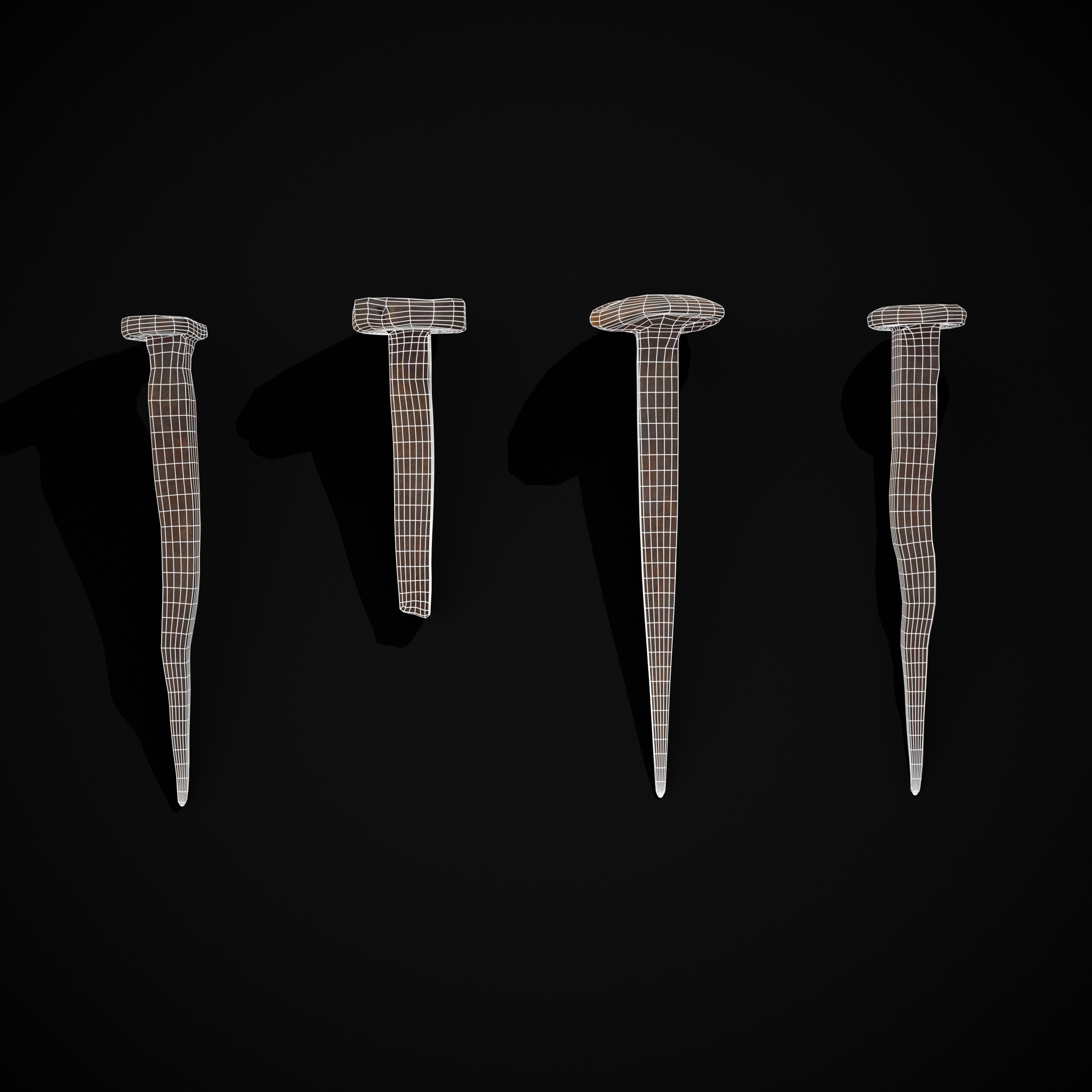 Old Rusting Medieval Nails - 3D Model by Get Dead Entertainment