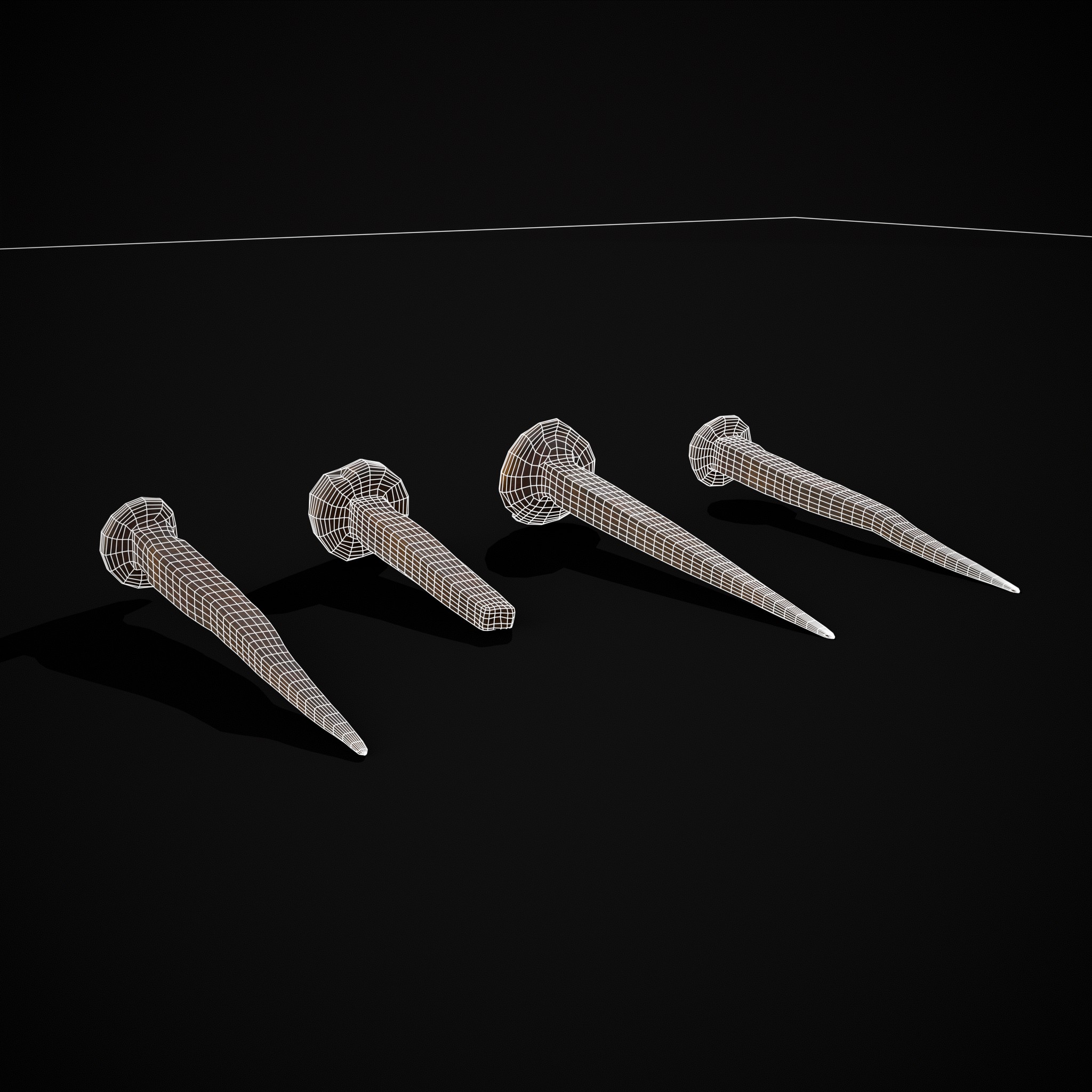Old Rusting Medieval Nails - 3D Model by Get Dead Entertainment