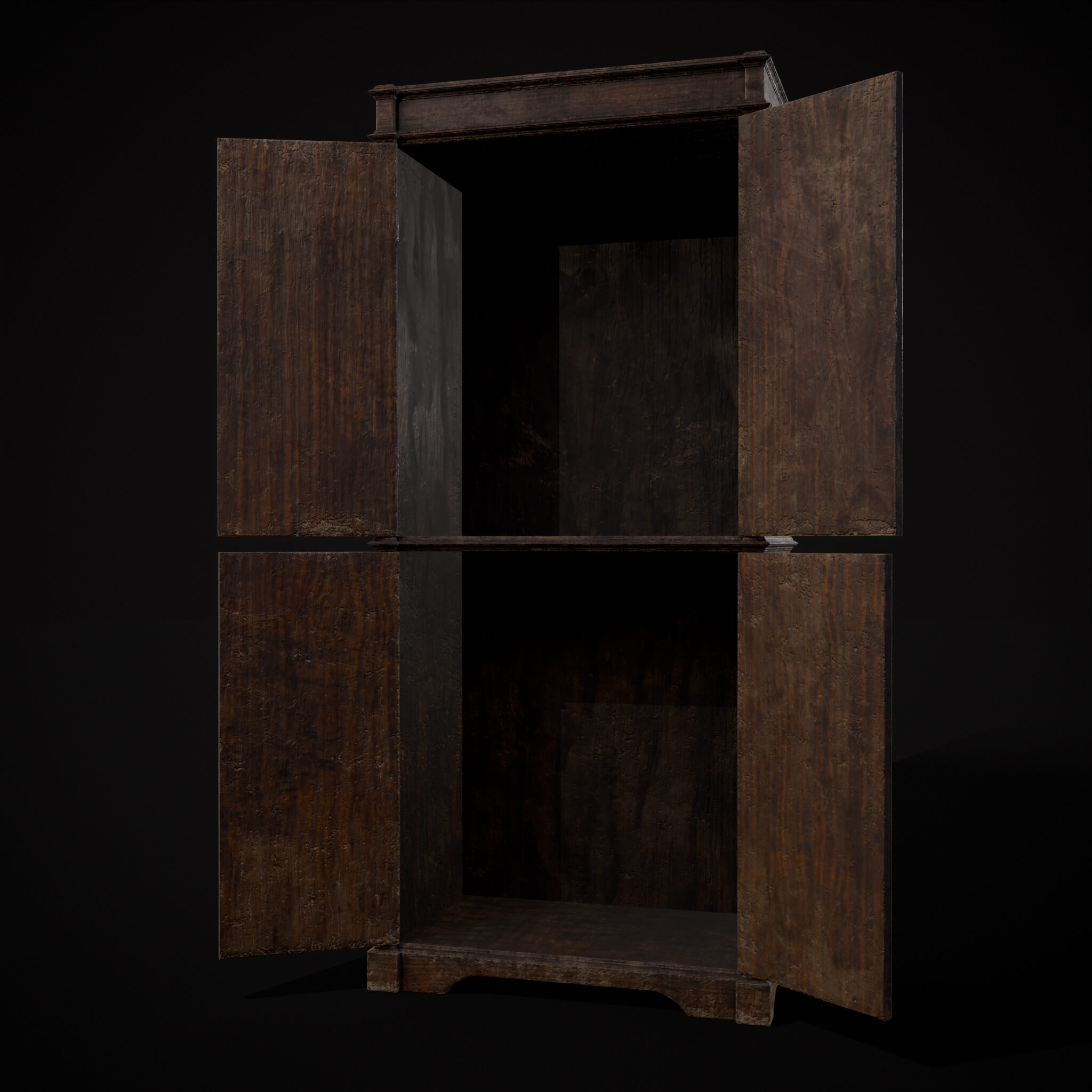Old Tall Wooden Wardrobe - 3D Model by Get Dead Entertainment