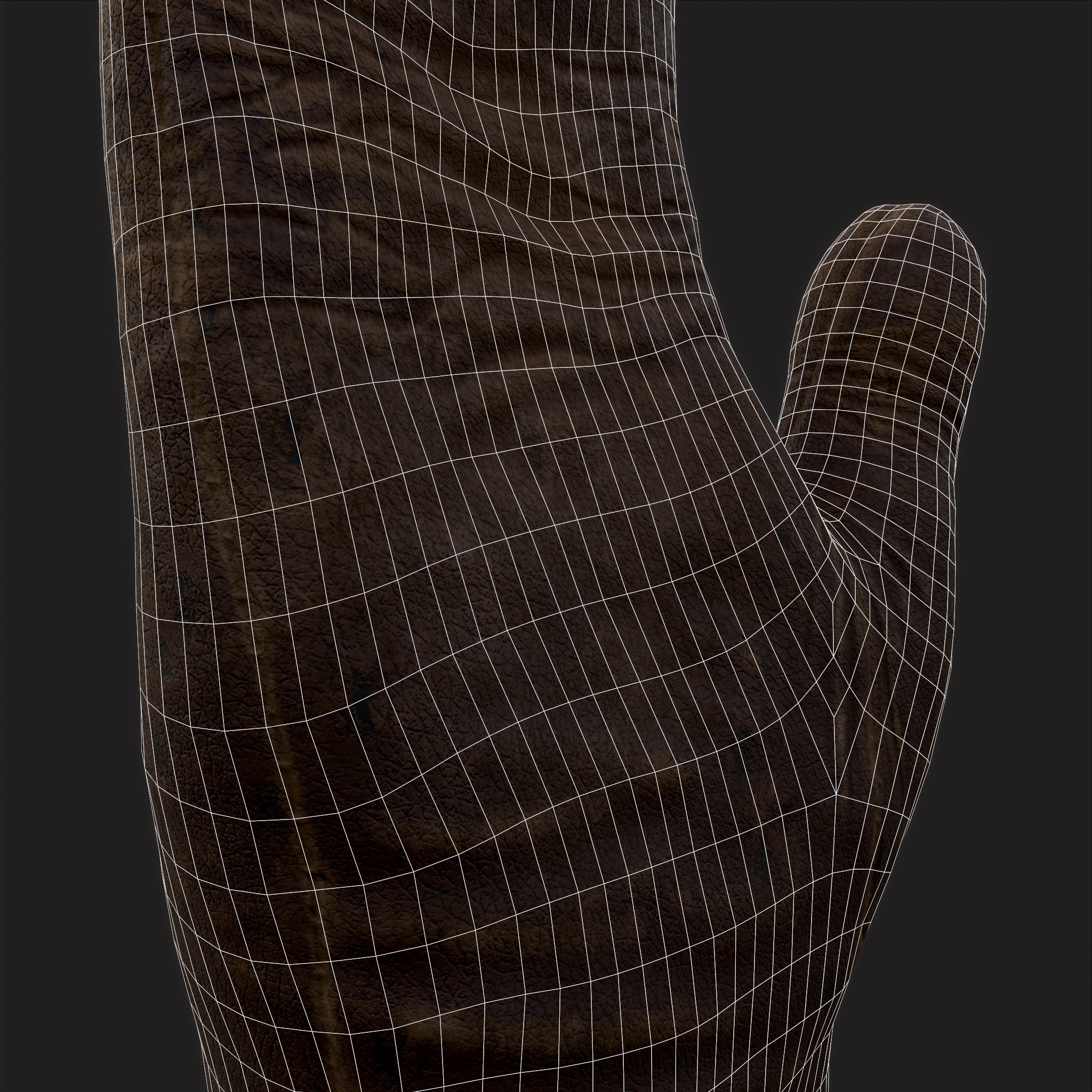 Old Worn Leather Mitten - 3D Model by Get Dead Entertainment