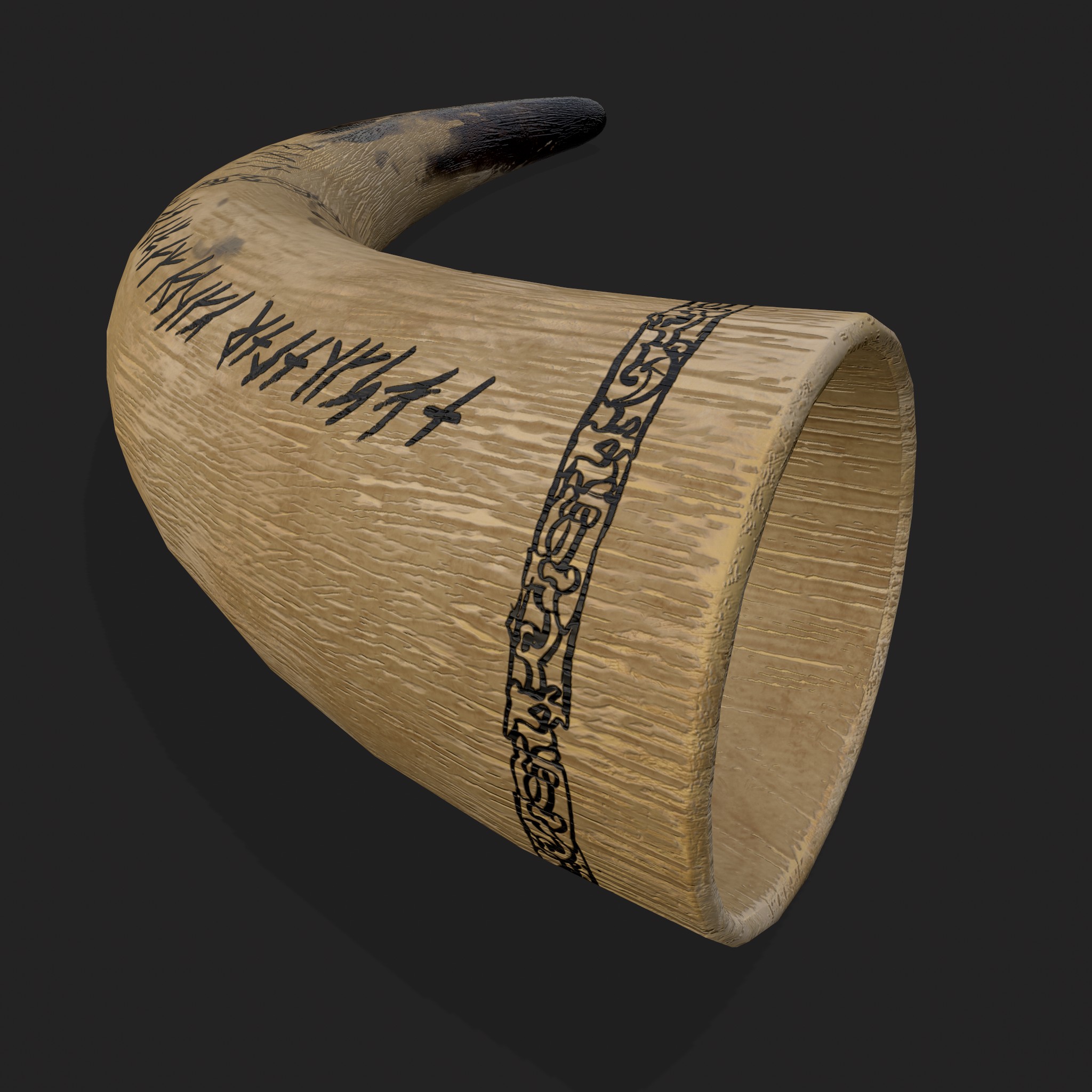 Ornate Viking Ox Horn - 3D Model by Get Dead Entertainment