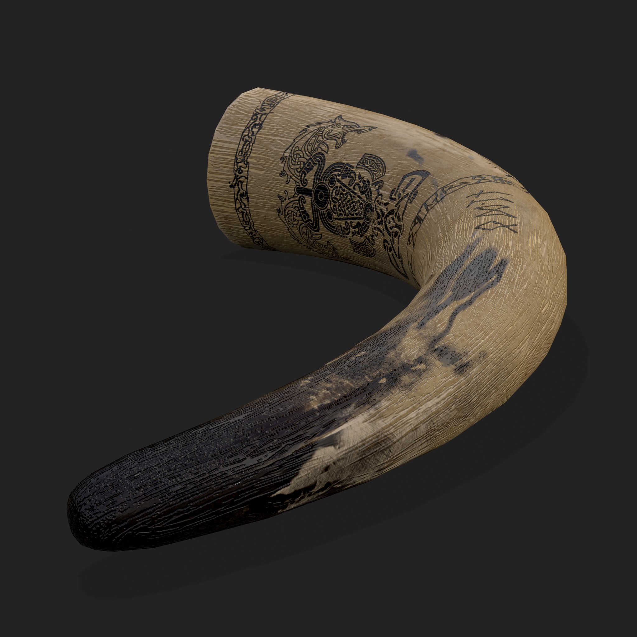 Ornate Viking Ox Horn - 3D Model by Get Dead Entertainment