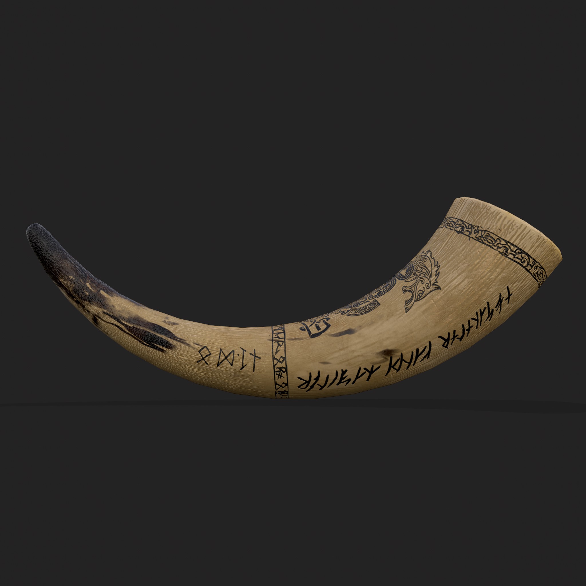 Ornate Viking Ox Horn - 3D Model by Get Dead Entertainment