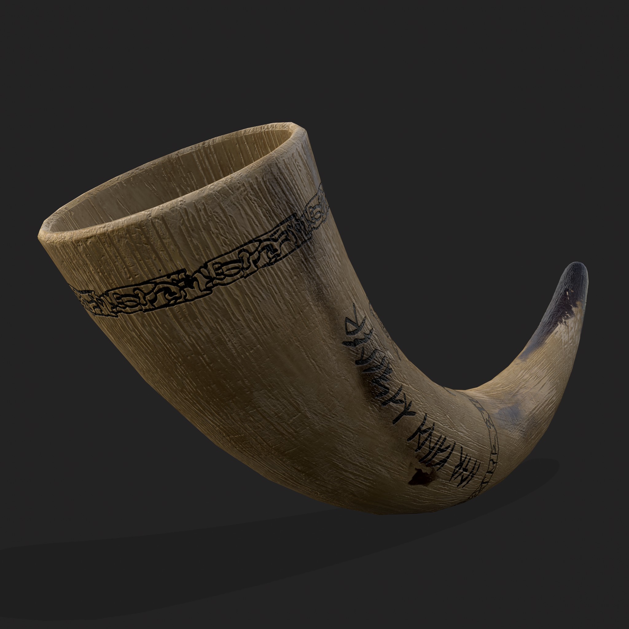 Ornate Viking Ox Horn - 3D Model by Get Dead Entertainment
