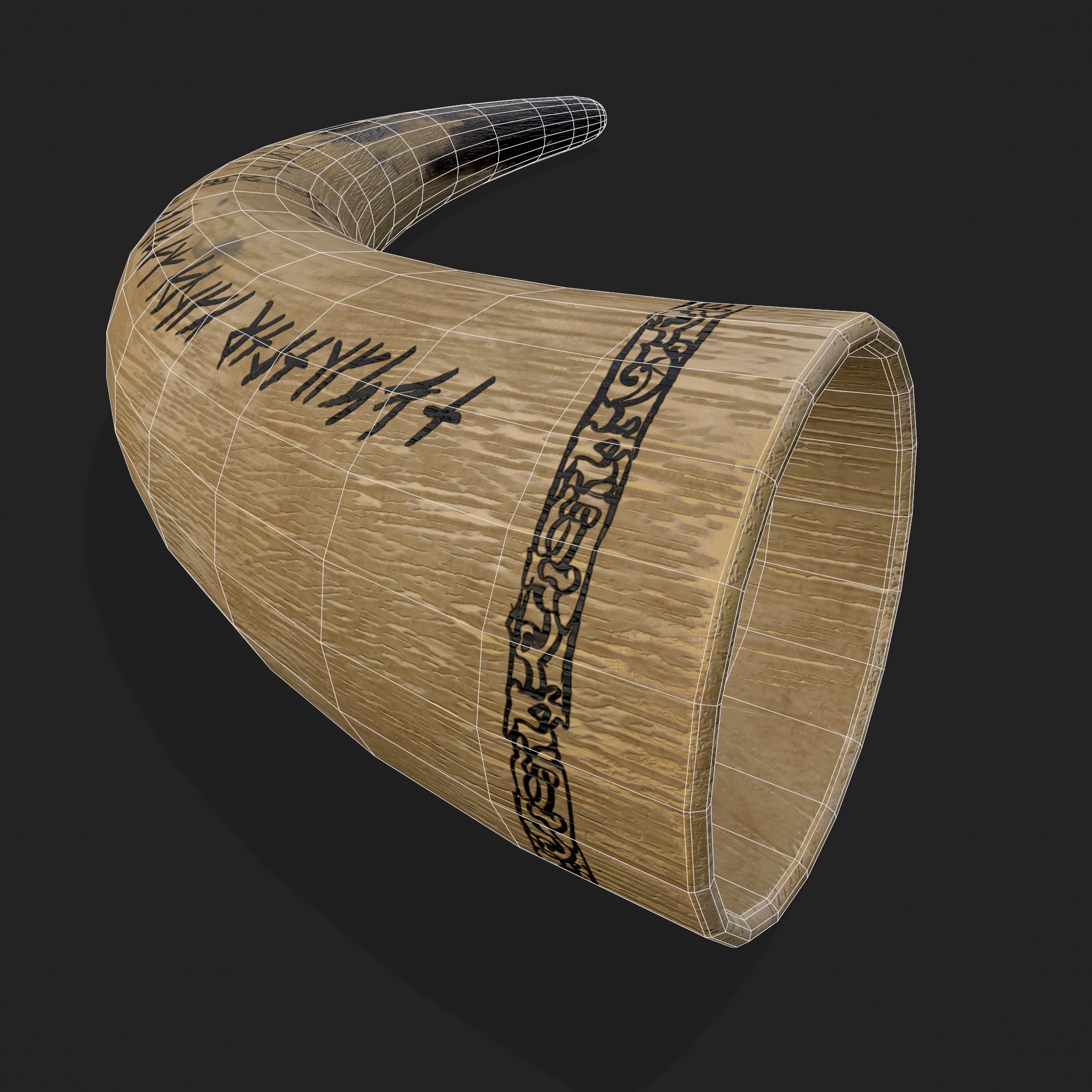 Ornate Viking Ox Horn - 3D Model by Get Dead Entertainment