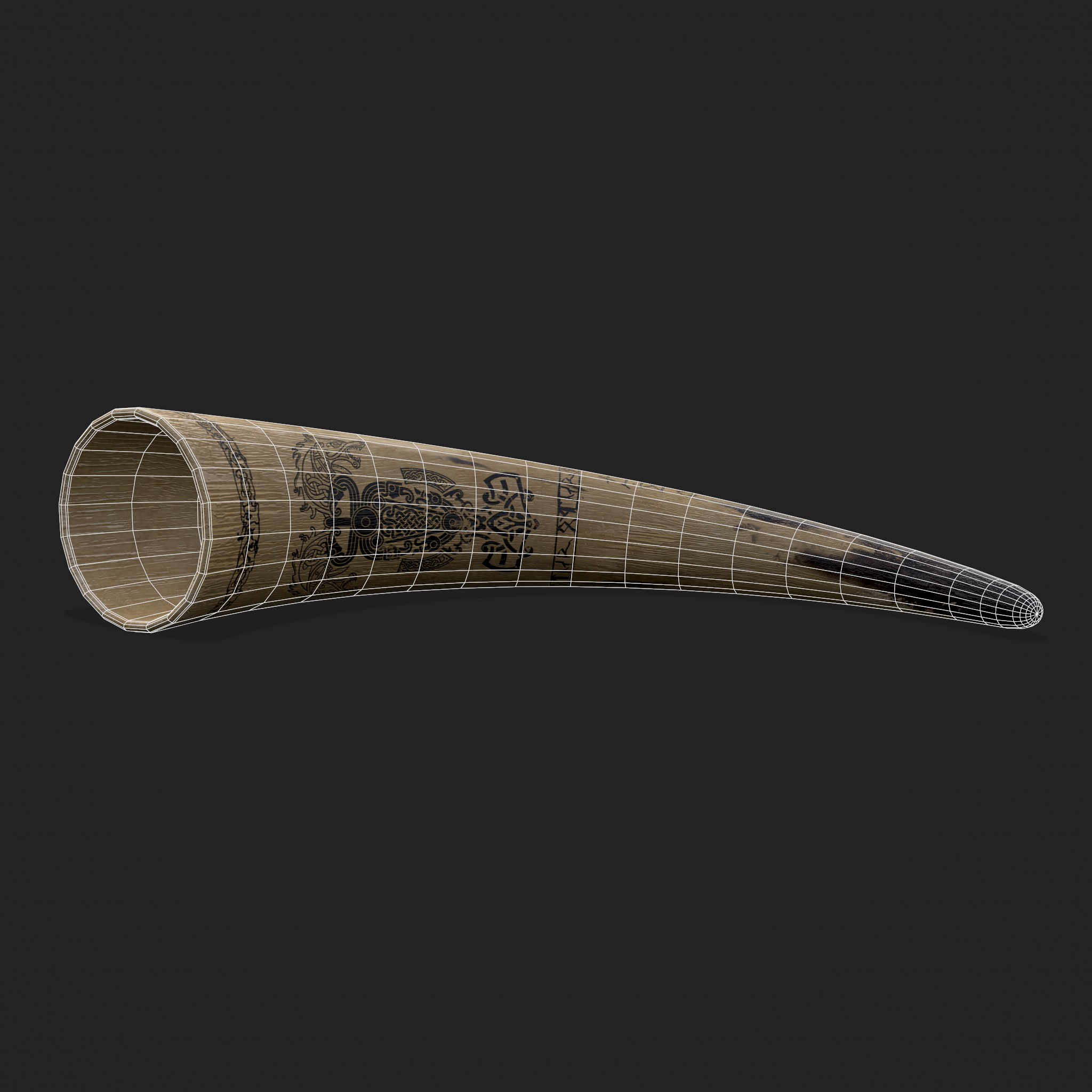 Ornate Viking Ox Horn - 3D Model by Get Dead Entertainment