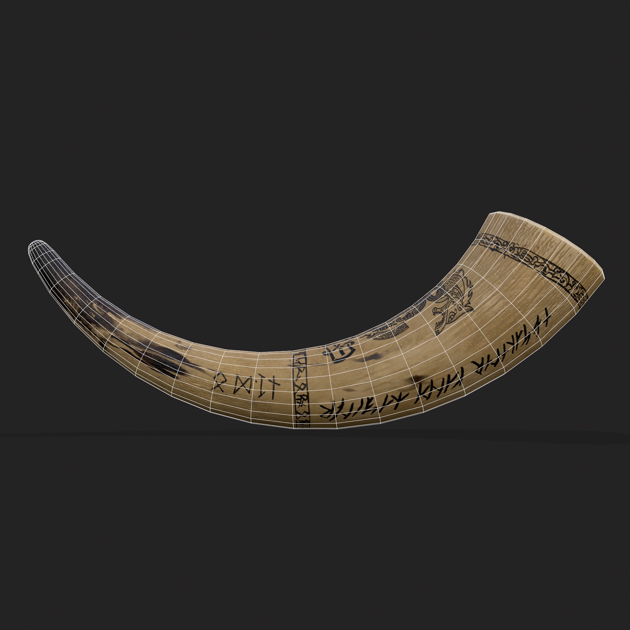 Ornate Viking Ox Horn - 3D Model by Get Dead Entertainment