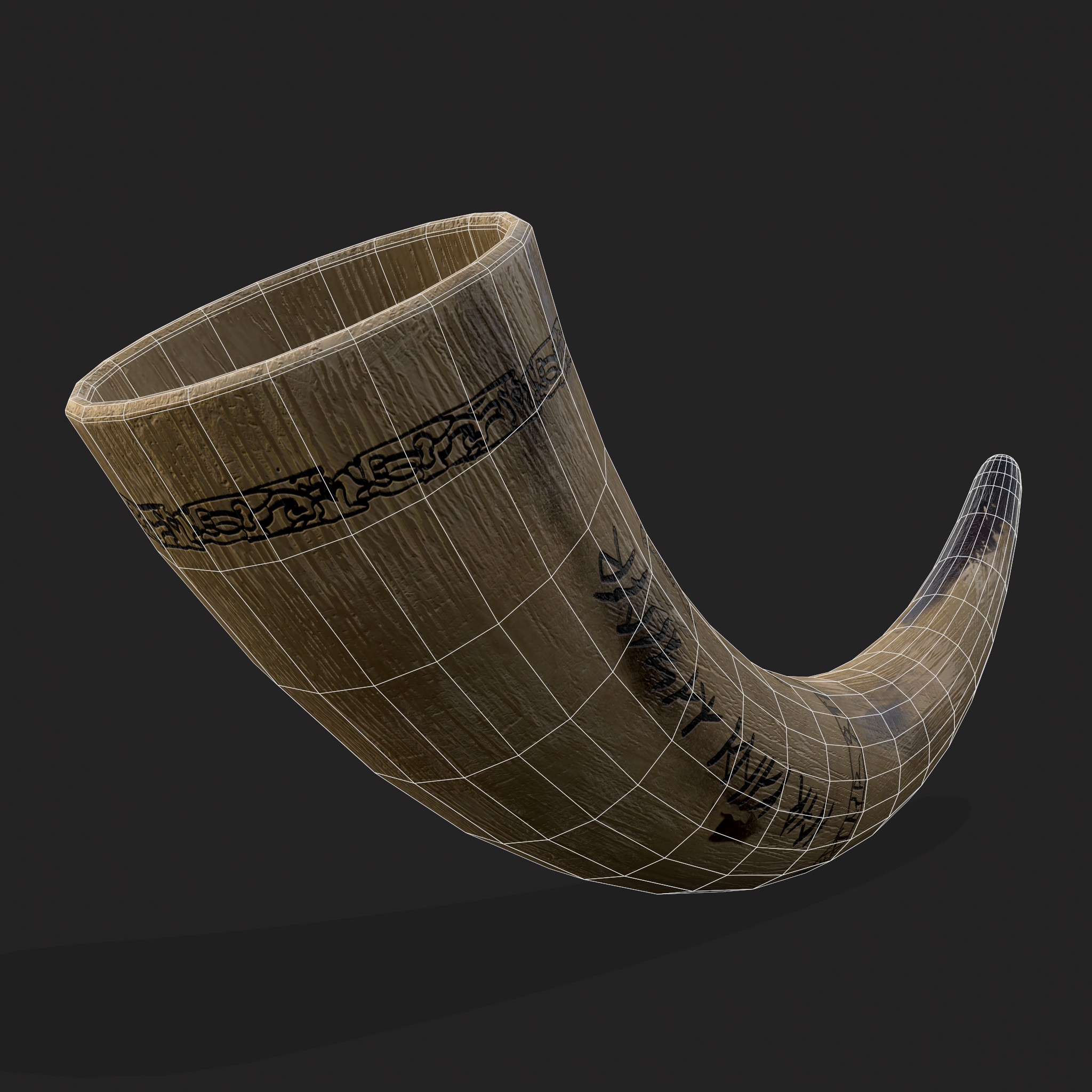 Ornate Viking Ox Horn - 3D Model by Get Dead Entertainment