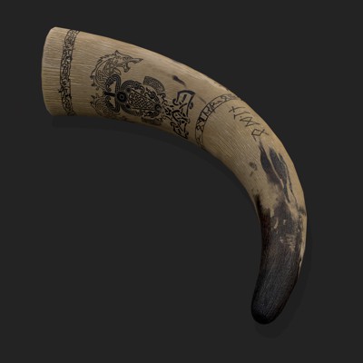 Ornate Viking Ox Horn - 3D Model by Get Dead Entertainment