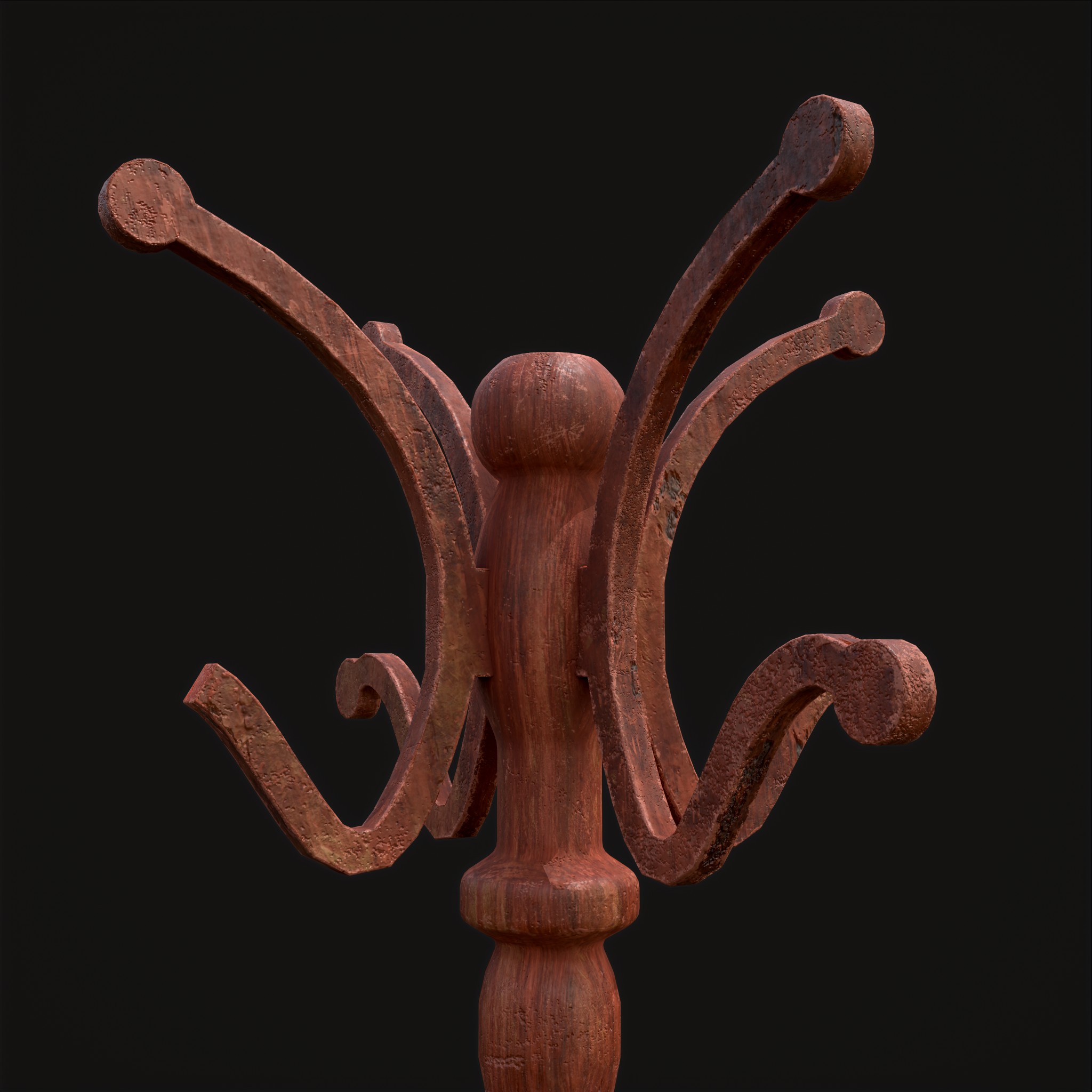 Ornate Wooden Coat Rack - 3D Model by Get Dead Entertainment