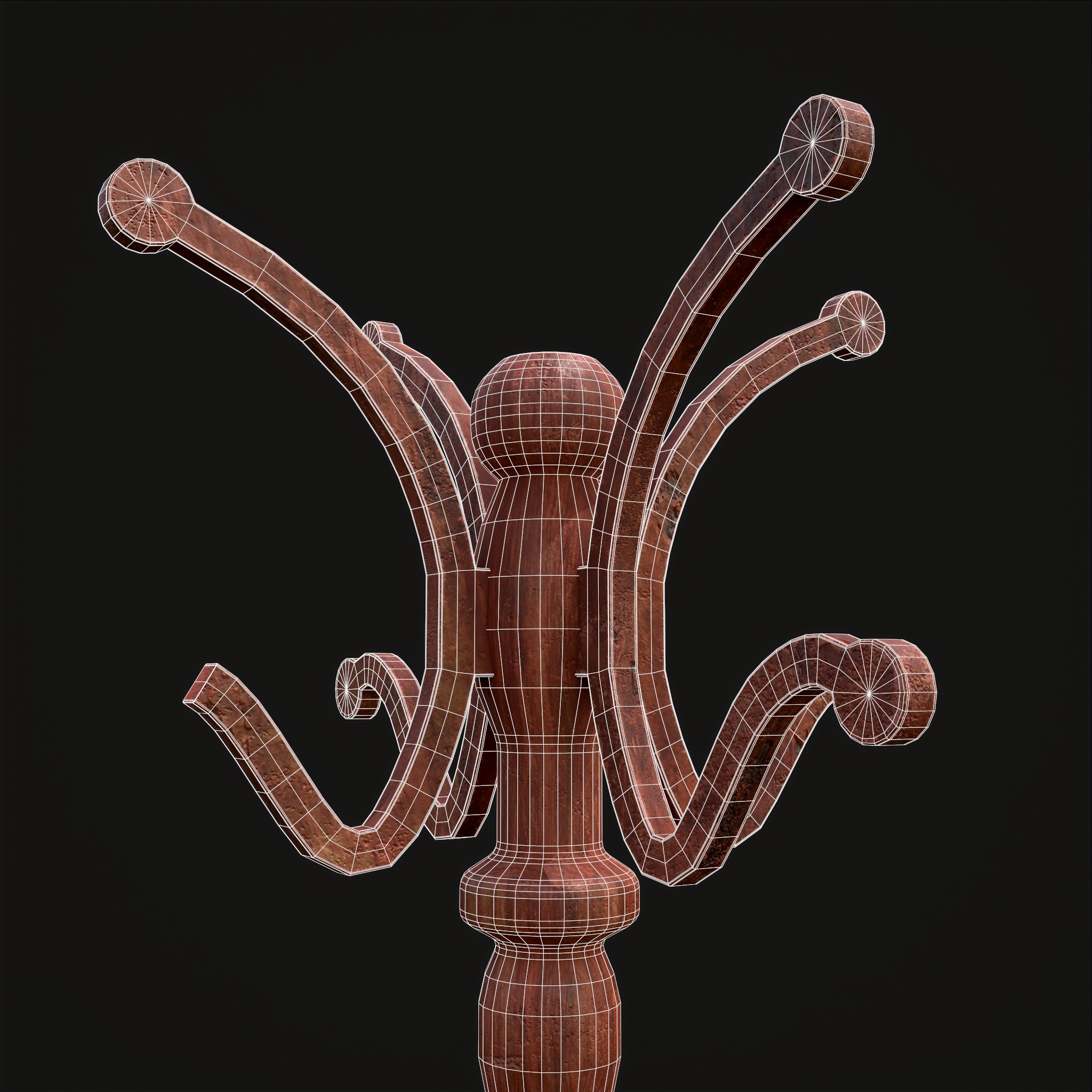 Ornate Wooden Coat Rack - 3D Model by Get Dead Entertainment