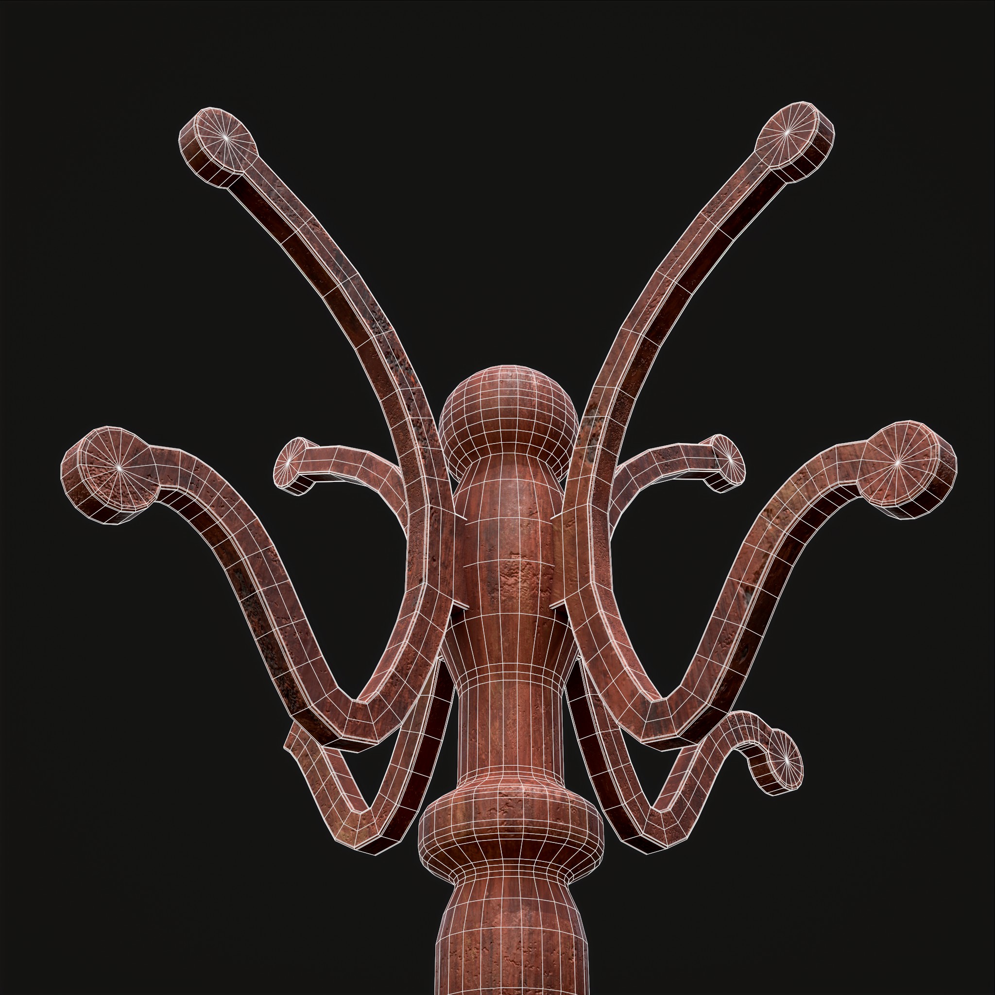 Ornate Wooden Coat Rack - 3D Model by Get Dead Entertainment