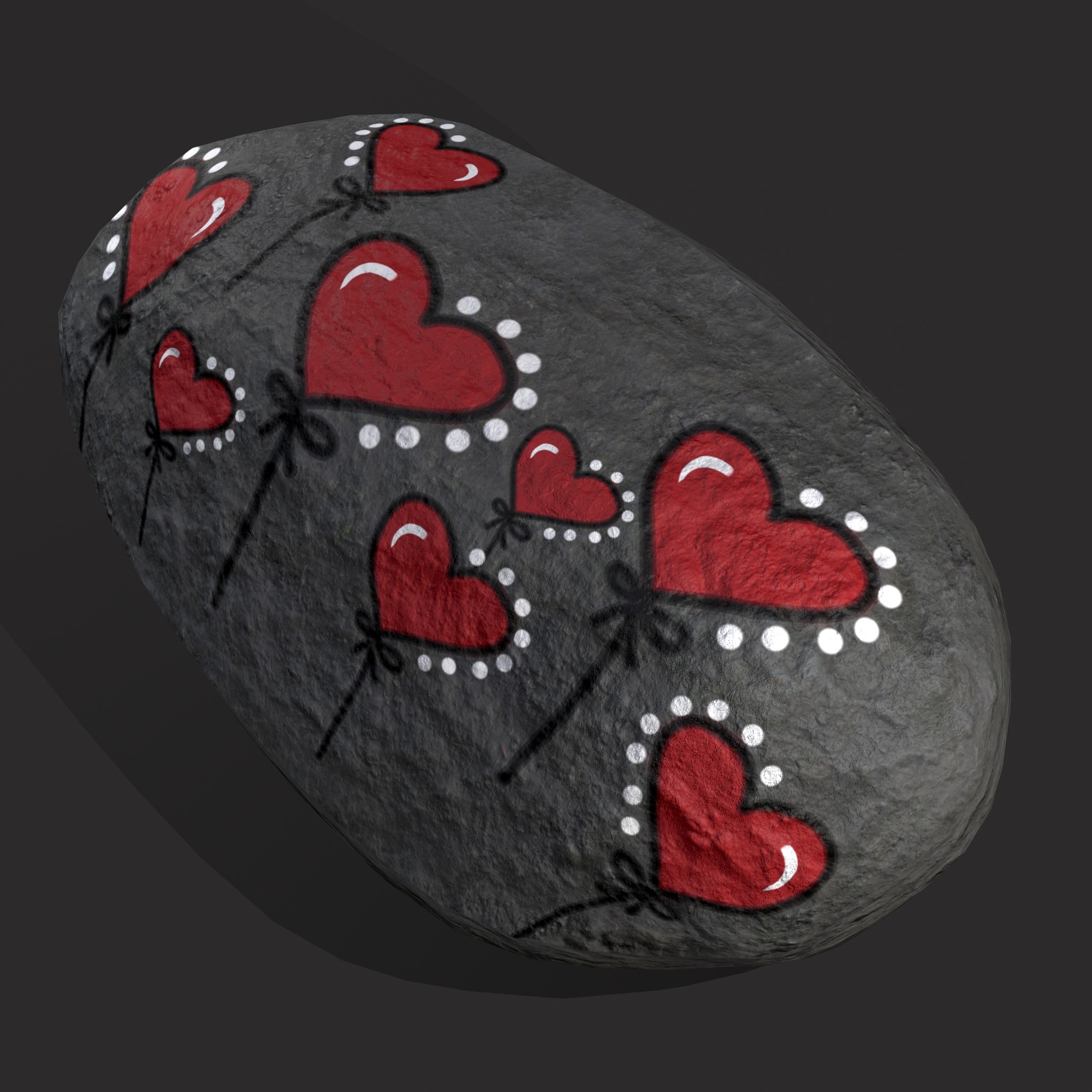 Painted Heart Rock - 3D Model by Get Dead Entertainment