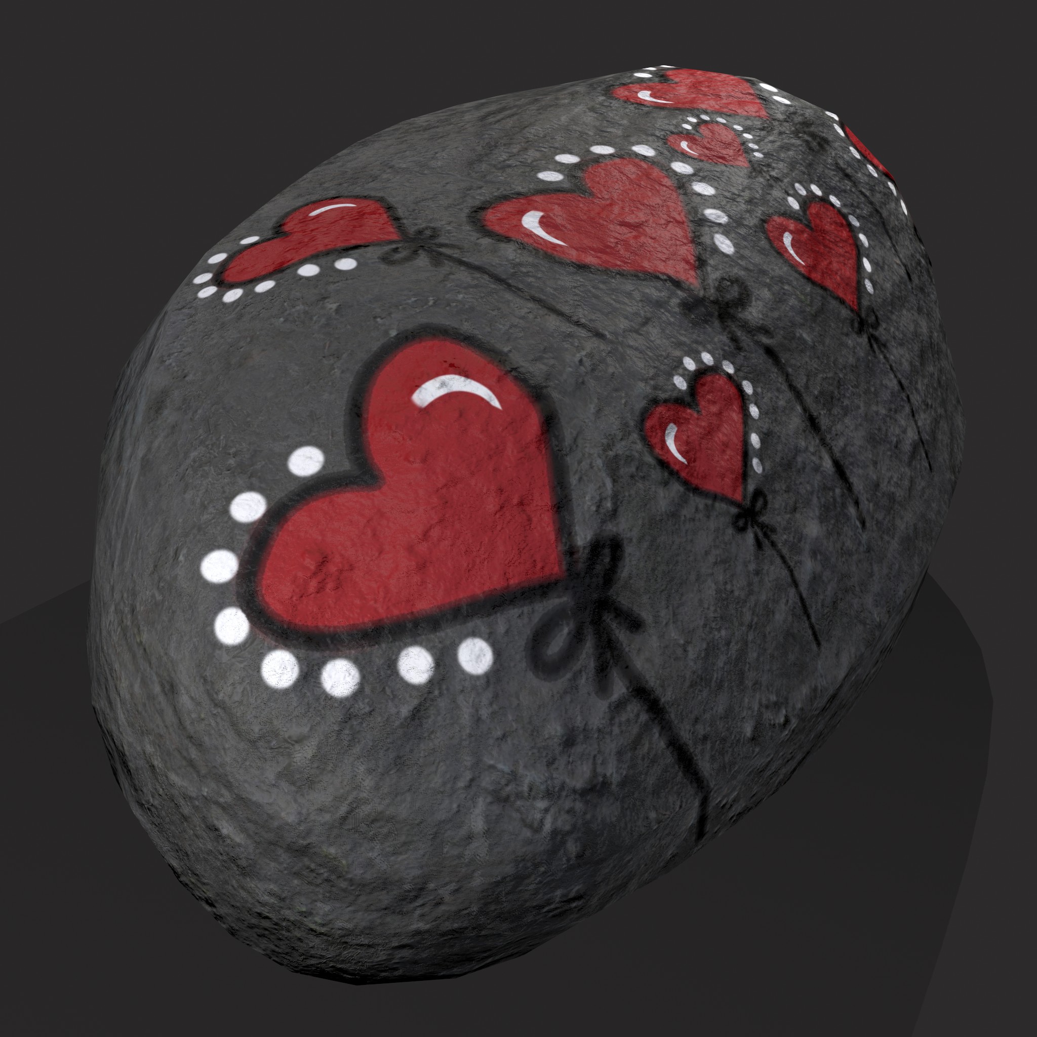 Painted Heart Rock - 3D Model by Get Dead Entertainment