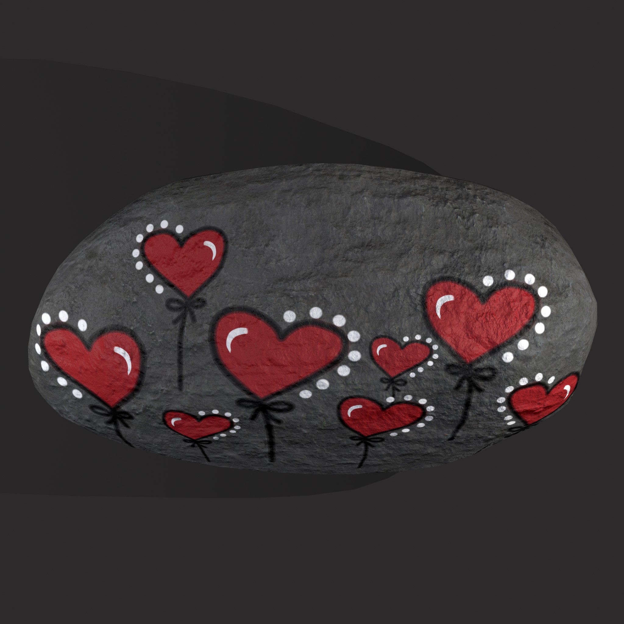 Painted Heart Rock - 3D Model by Get Dead Entertainment