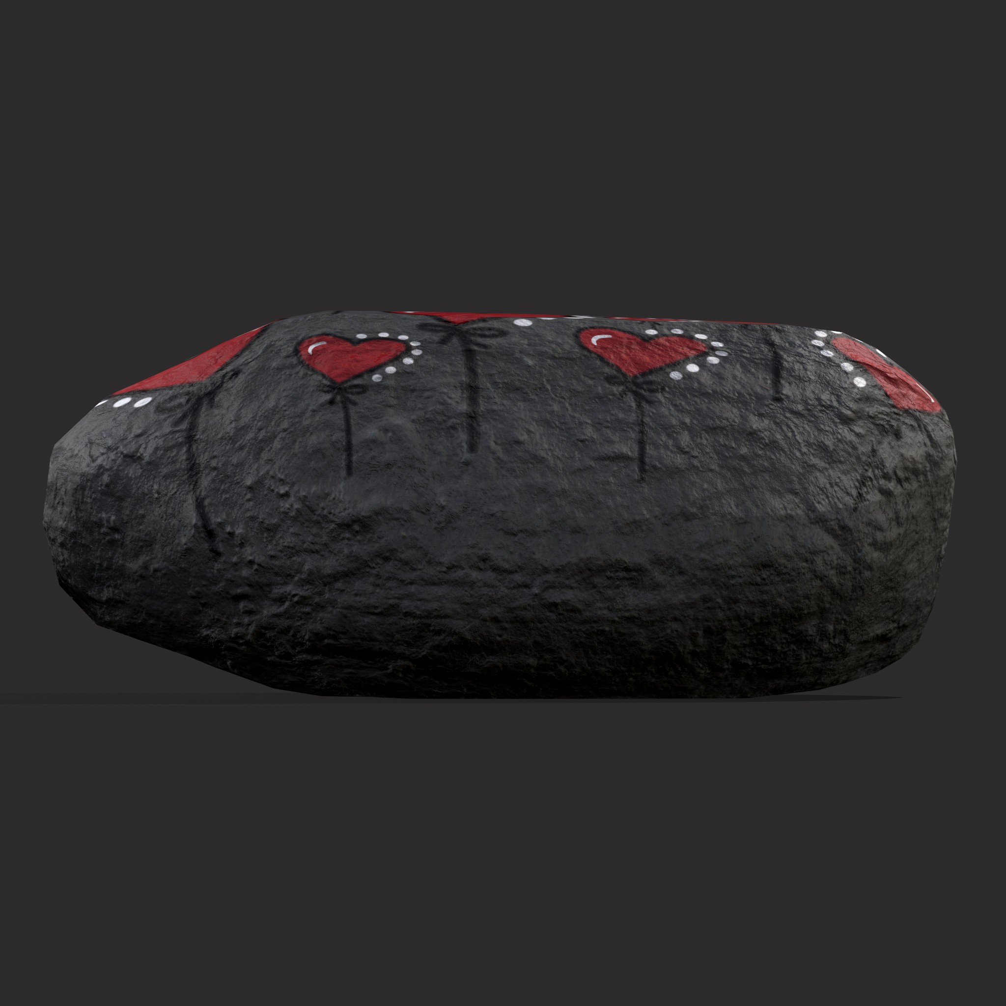 Painted Heart Rock - 3D Model by Get Dead Entertainment