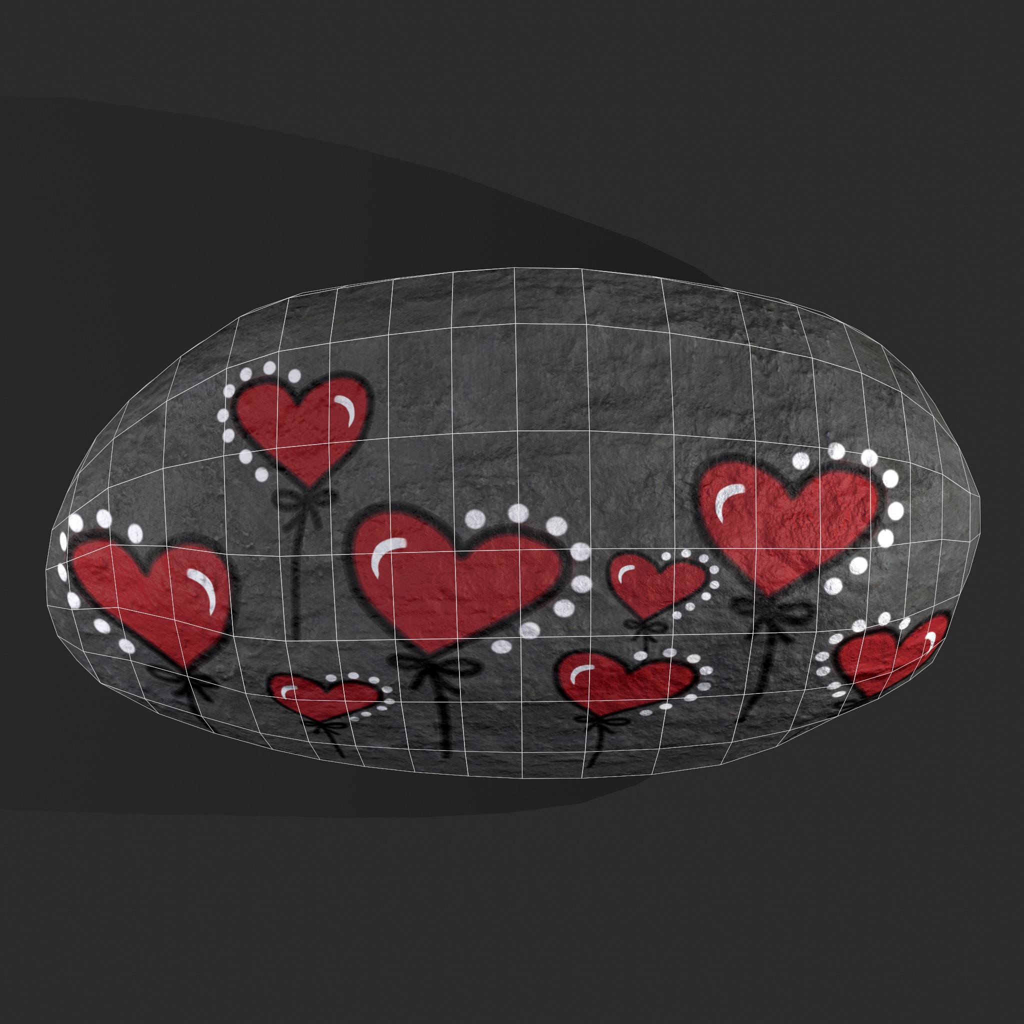 Painted Heart Rock - 3D Model by Get Dead Entertainment