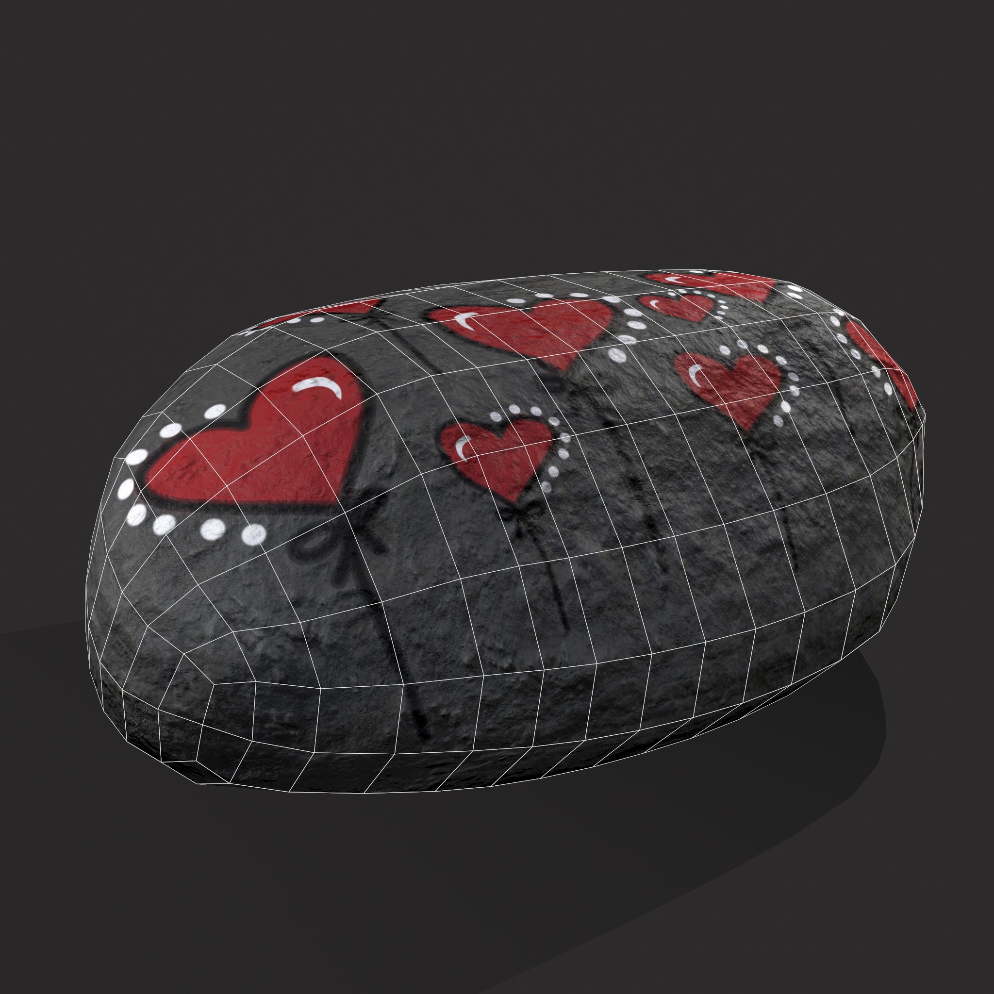 Painted Heart Rock - 3D Model by Get Dead Entertainment