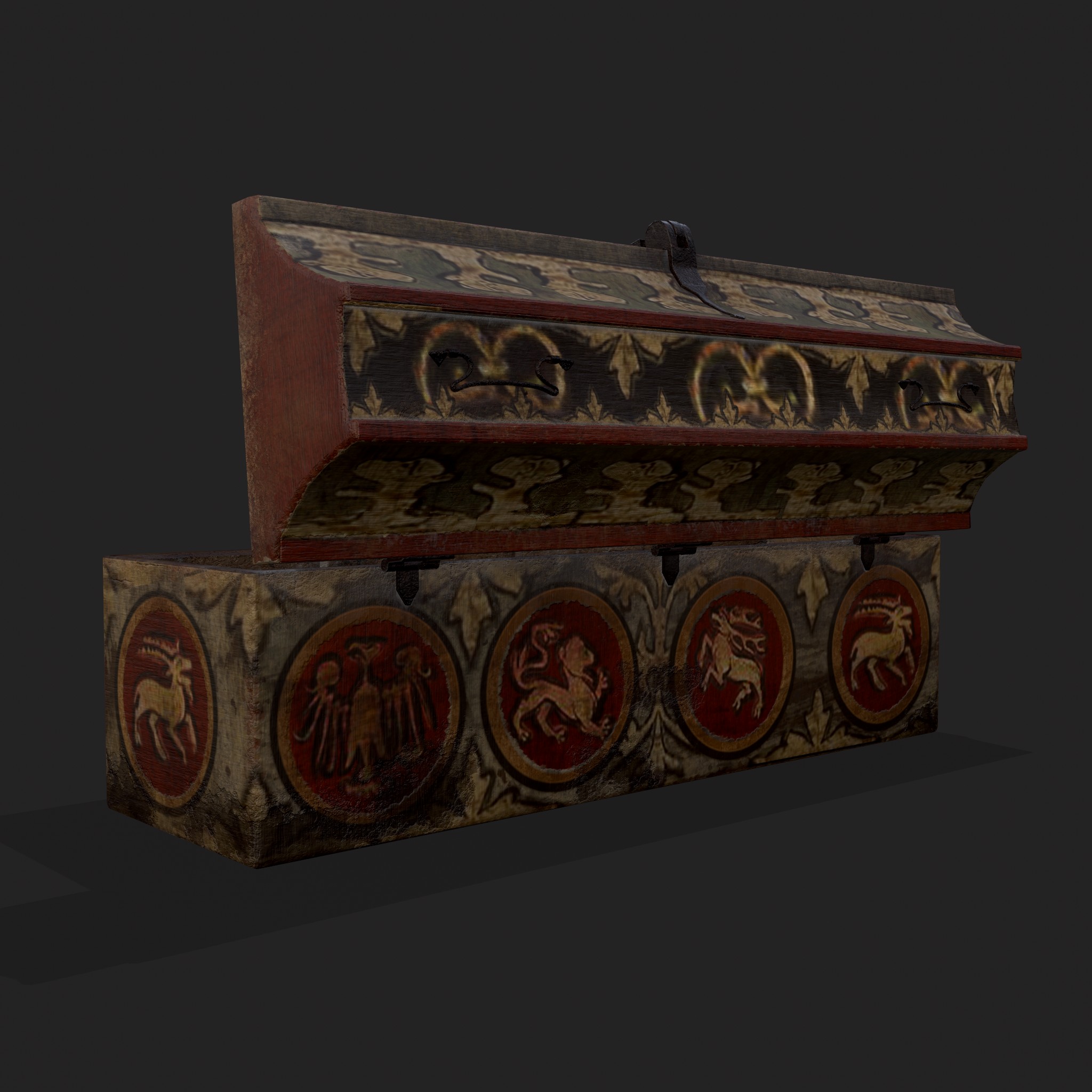 Painted Medieval Long Chest - 3D Model by Get Dead Entertainment