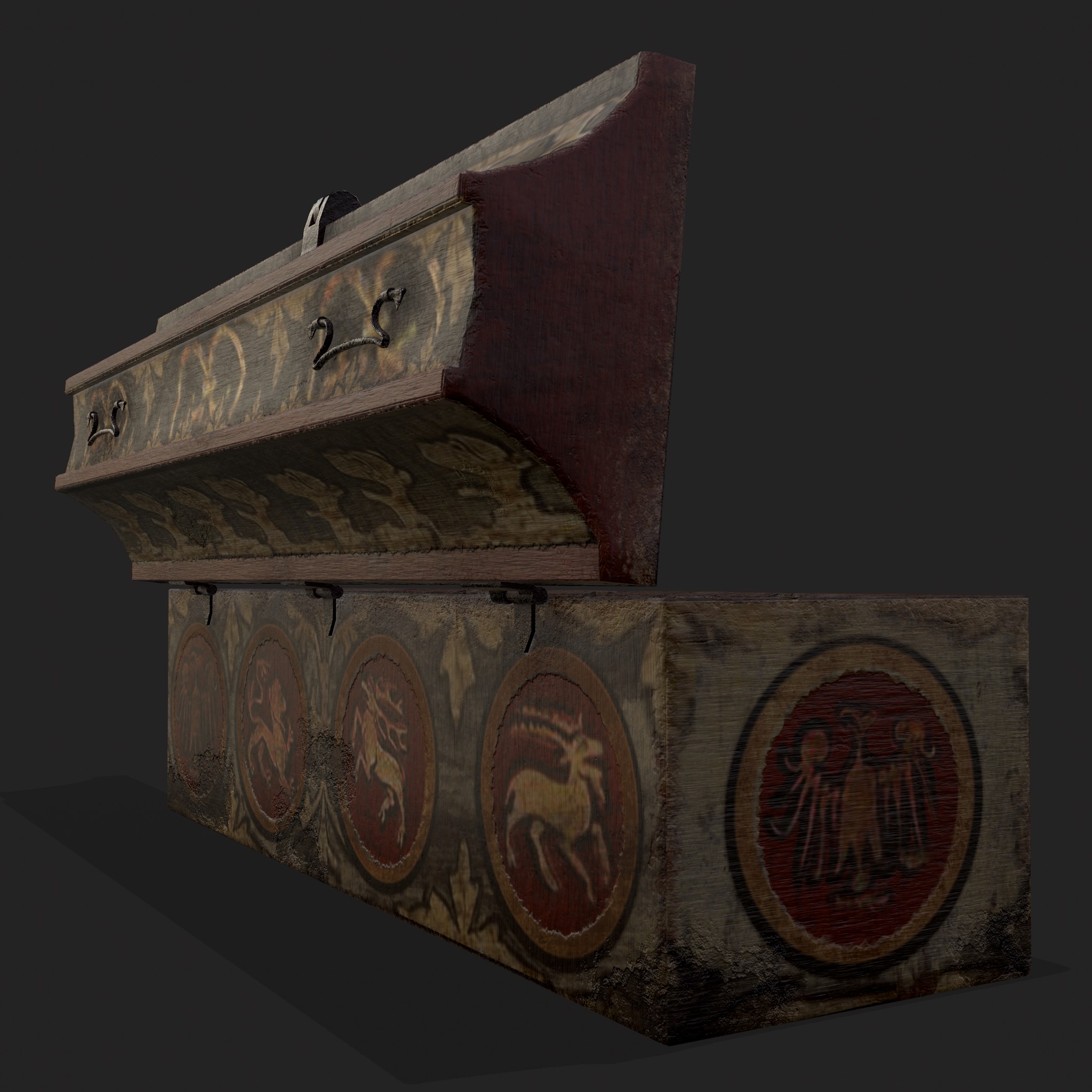 Painted Medieval Long Chest - 3D Model by Get Dead Entertainment
